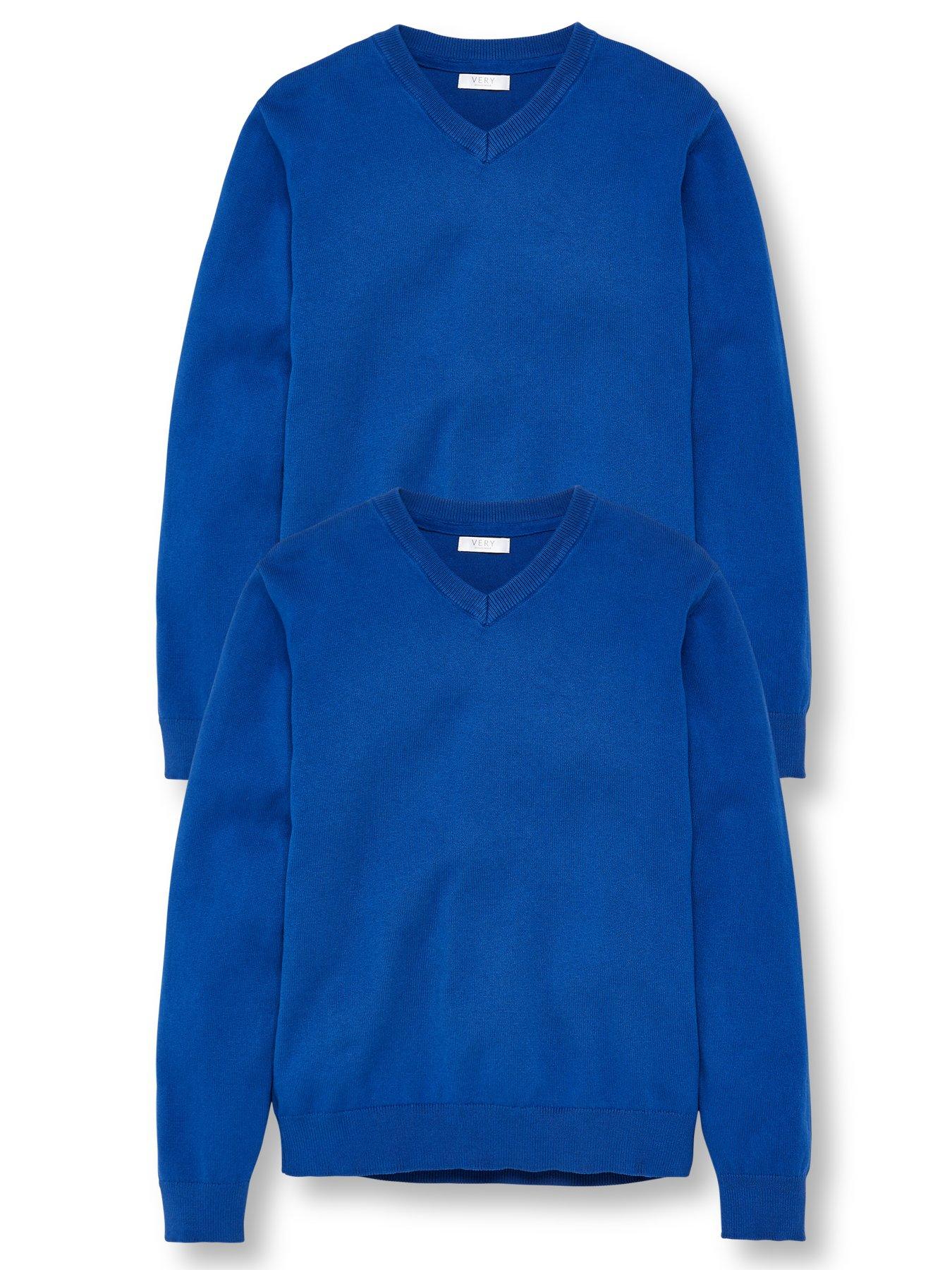 Unisex Pack V-Neck School Jumper Royal Blue | atelier-yuwa.ciao.jp