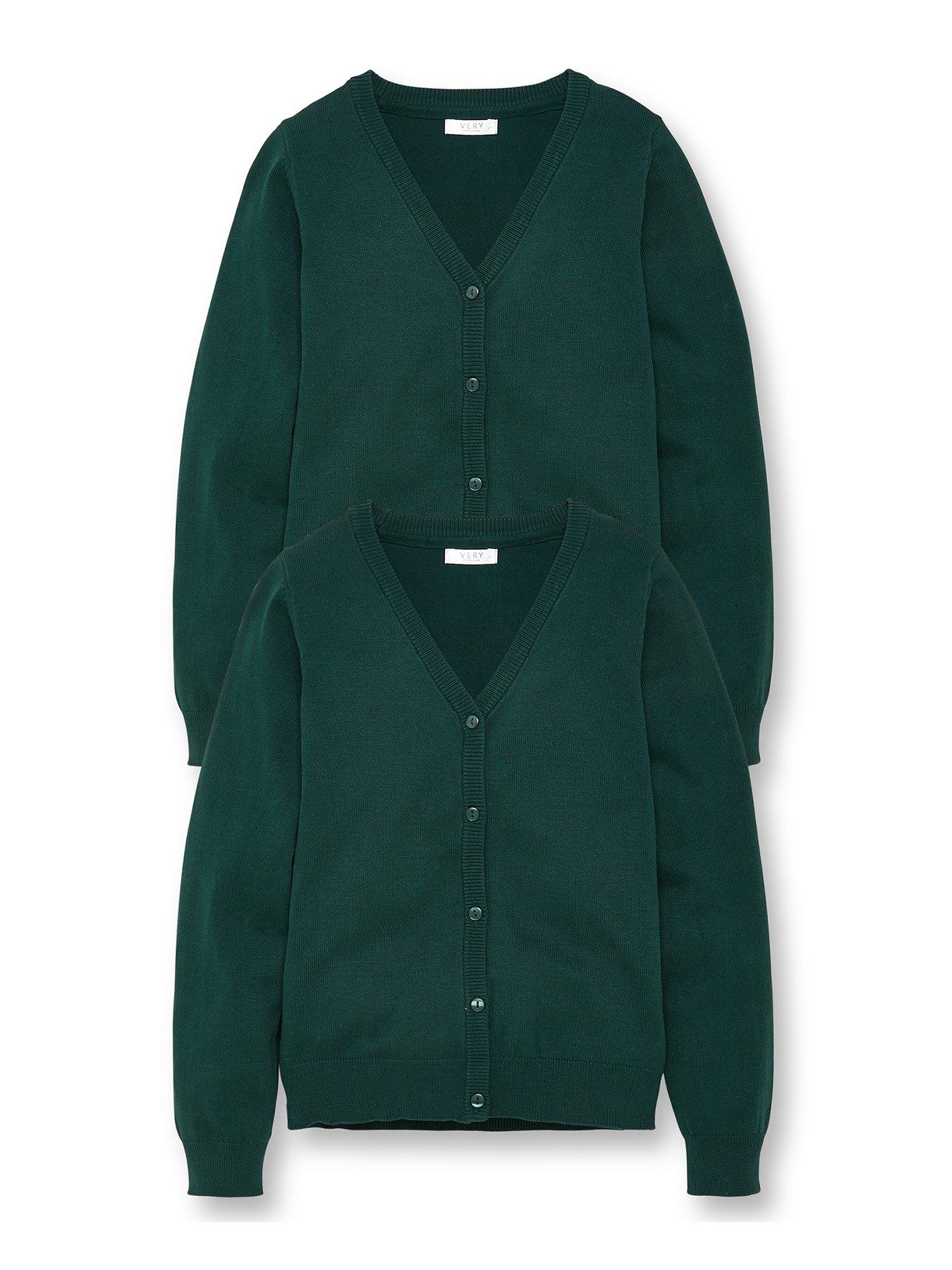 The Very Collection Girls 2 Pack School Cardigans - Green | Very