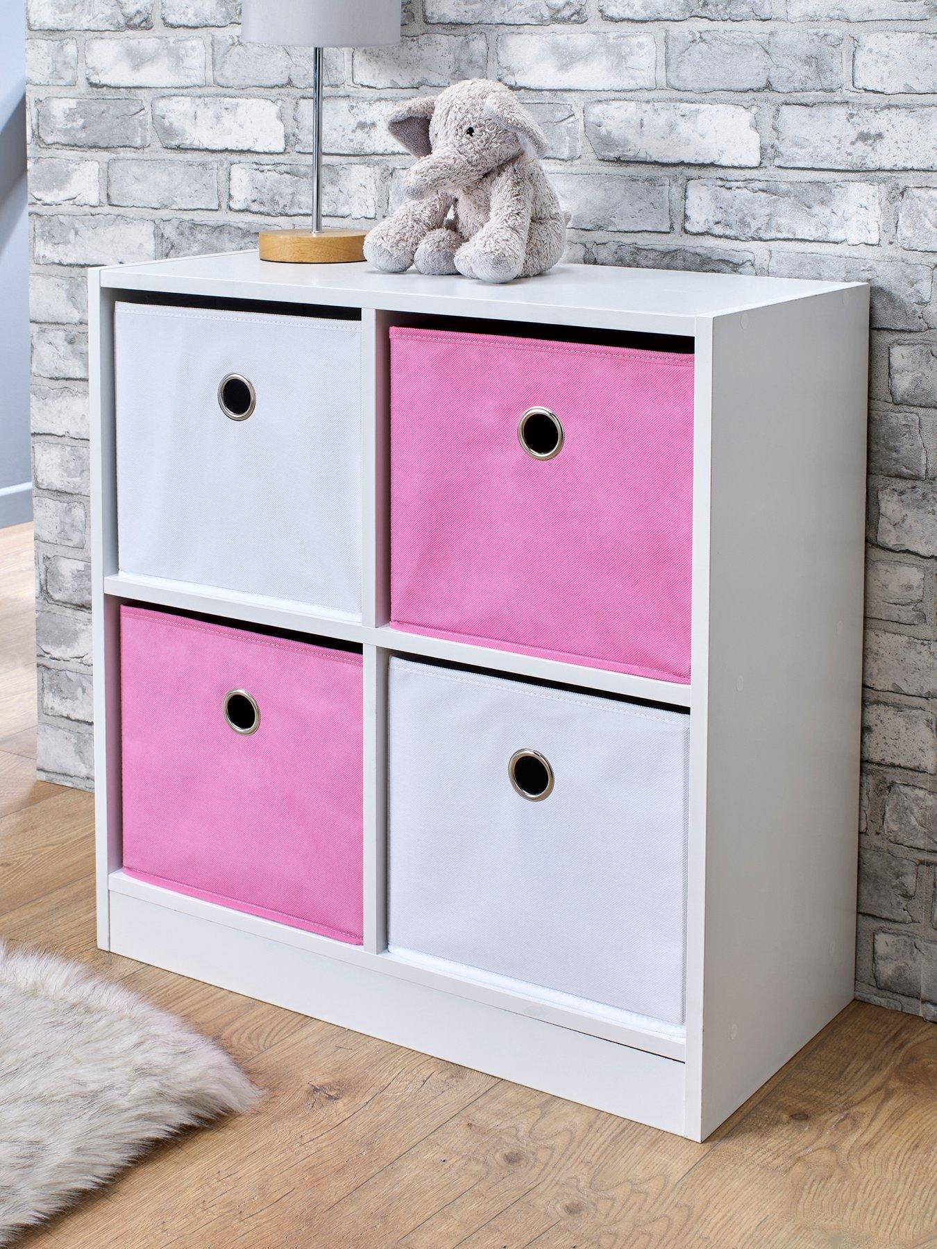 Lloyd Pascal Pascal Cube 2 + 2 Kids Storage Unit - Pink/White | Very.co.uk