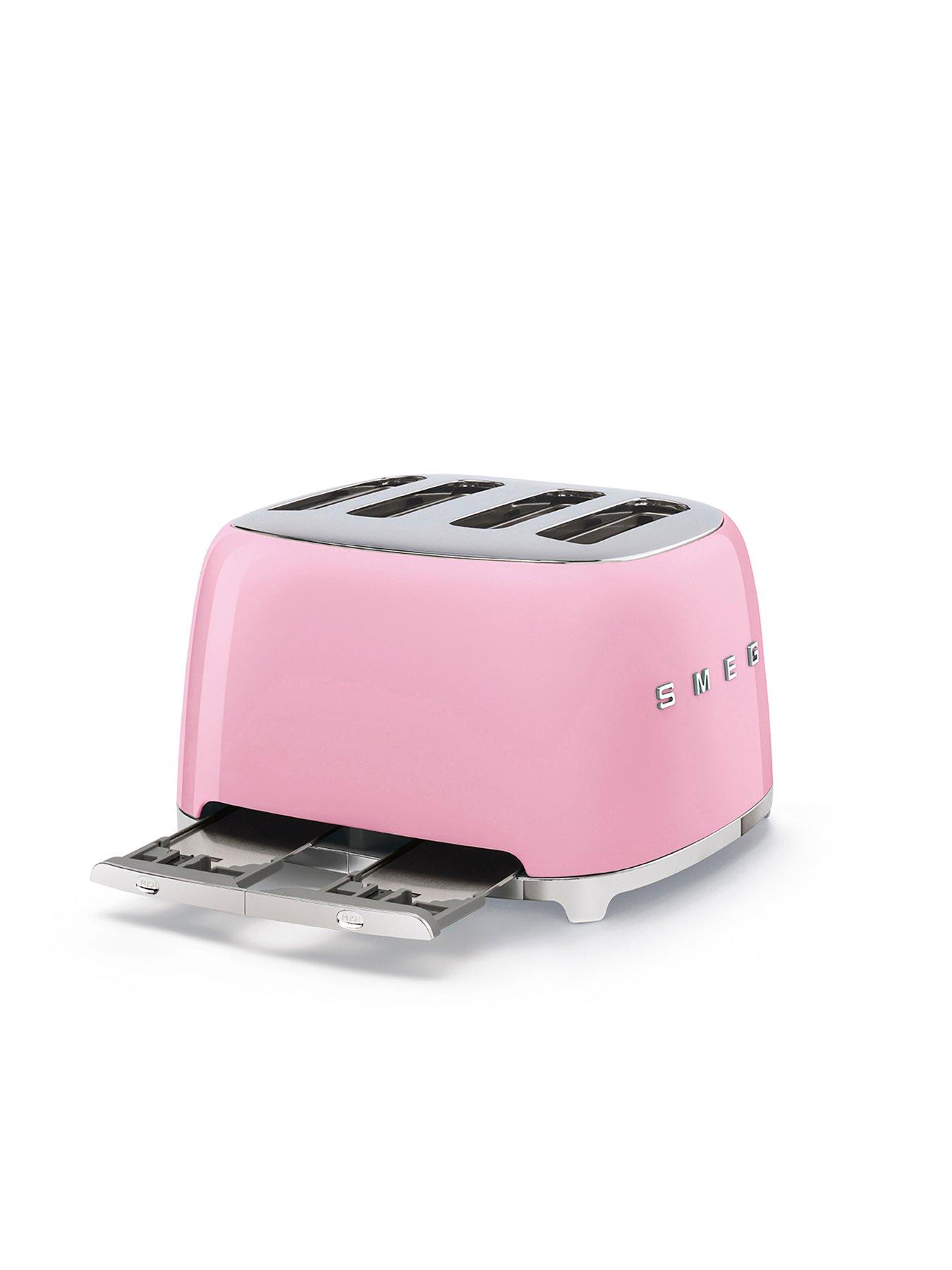 Smeg TSF03 Retro Style 4 Slice Toaster, 2000W - Pastel Pink | Very