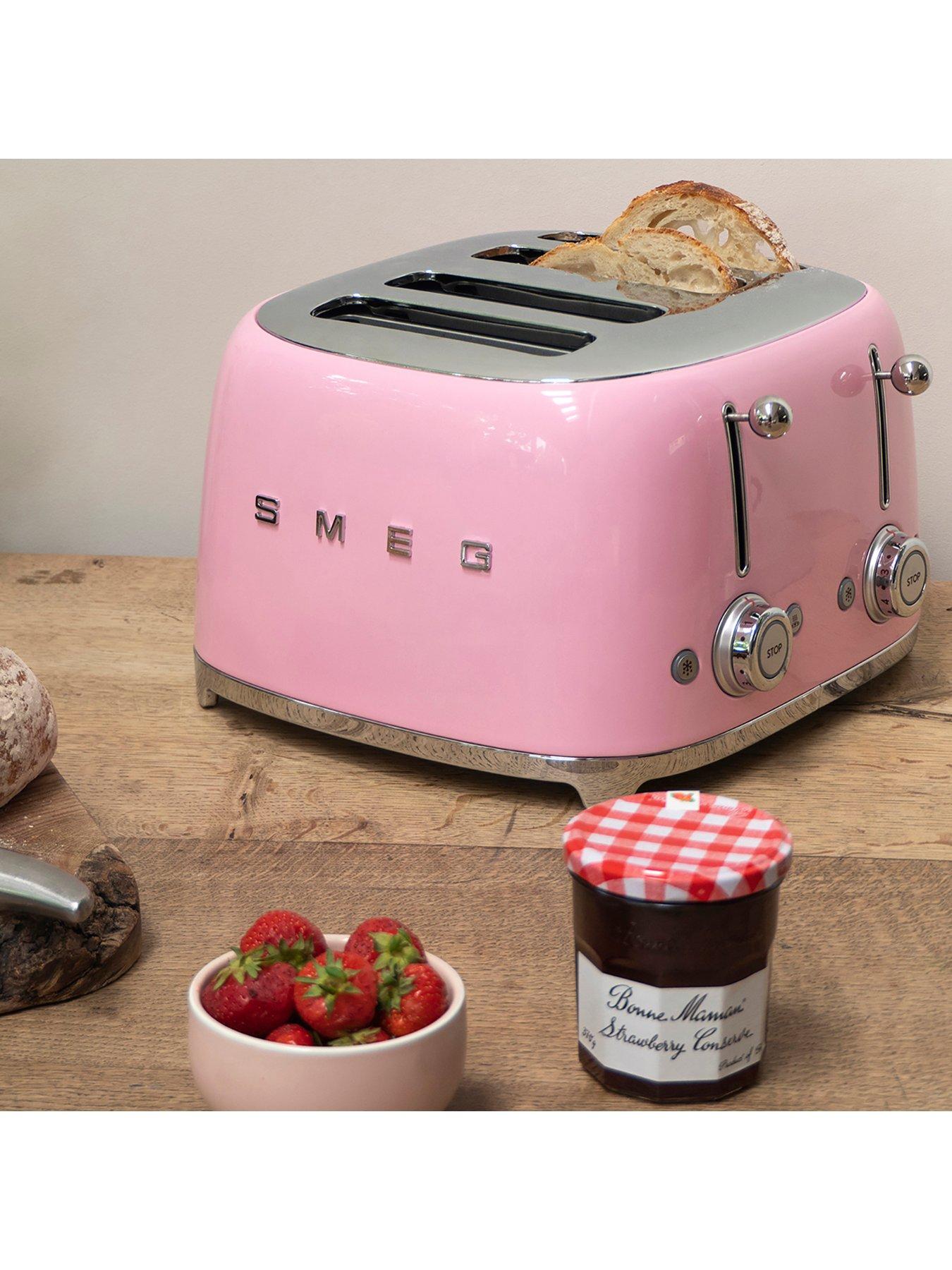 Smeg TSF03 Retro Style 4 Slice Toaster, 2000W - Pastel Pink | Very