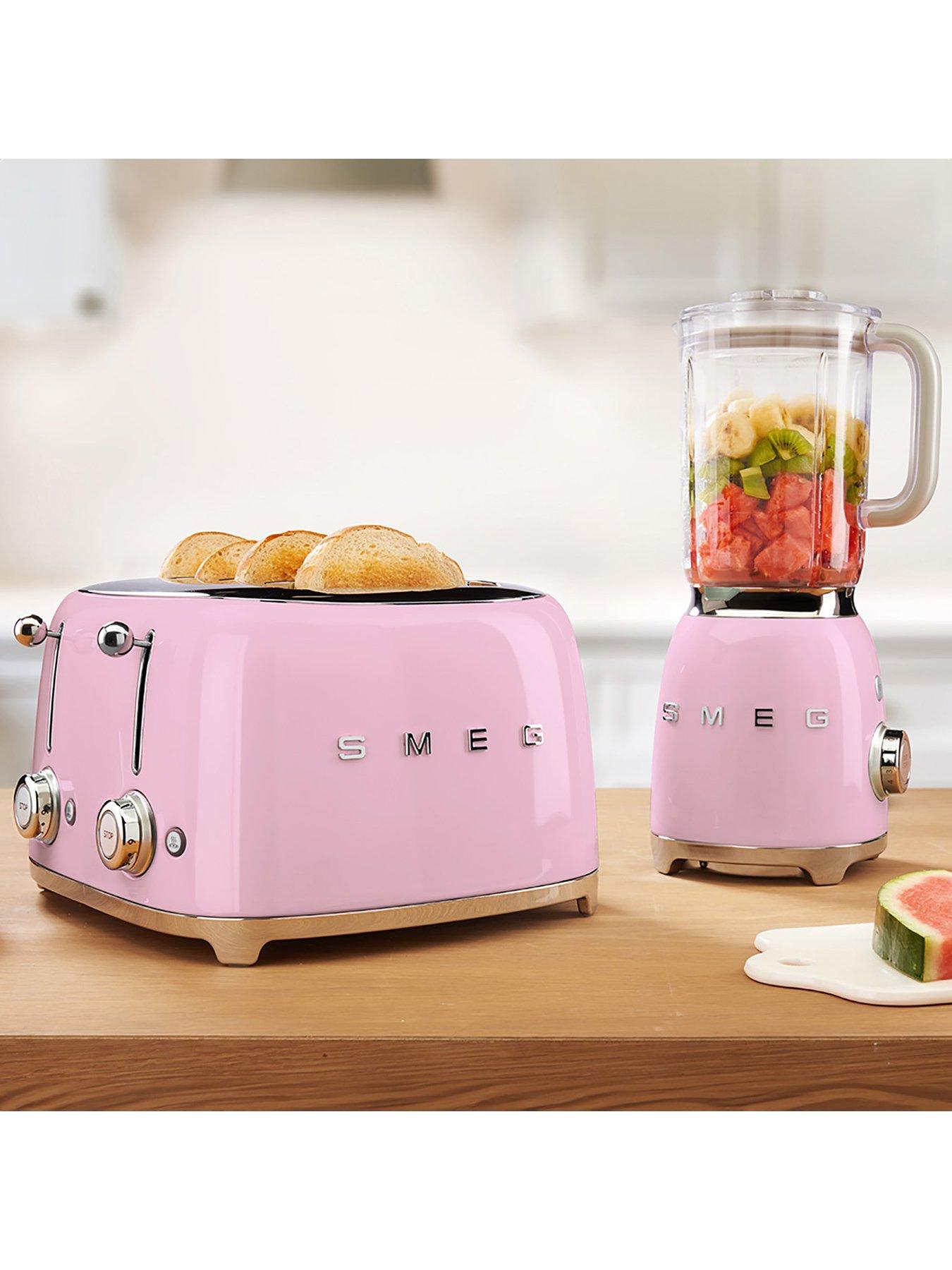 Smeg TSF03 Retro Style 4 Slice Toaster, 2000W - Pastel Pink | Very