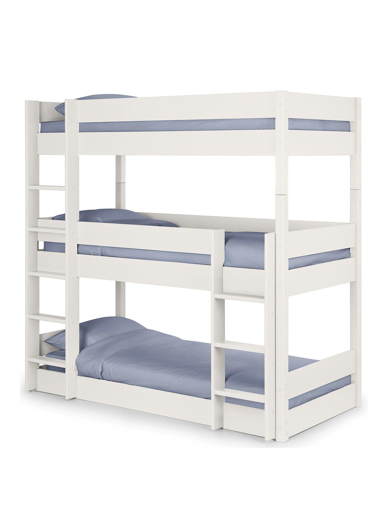 Julian Bowen Trio Triple Stacker Bunk Bed with Spring Mattress Option ...
