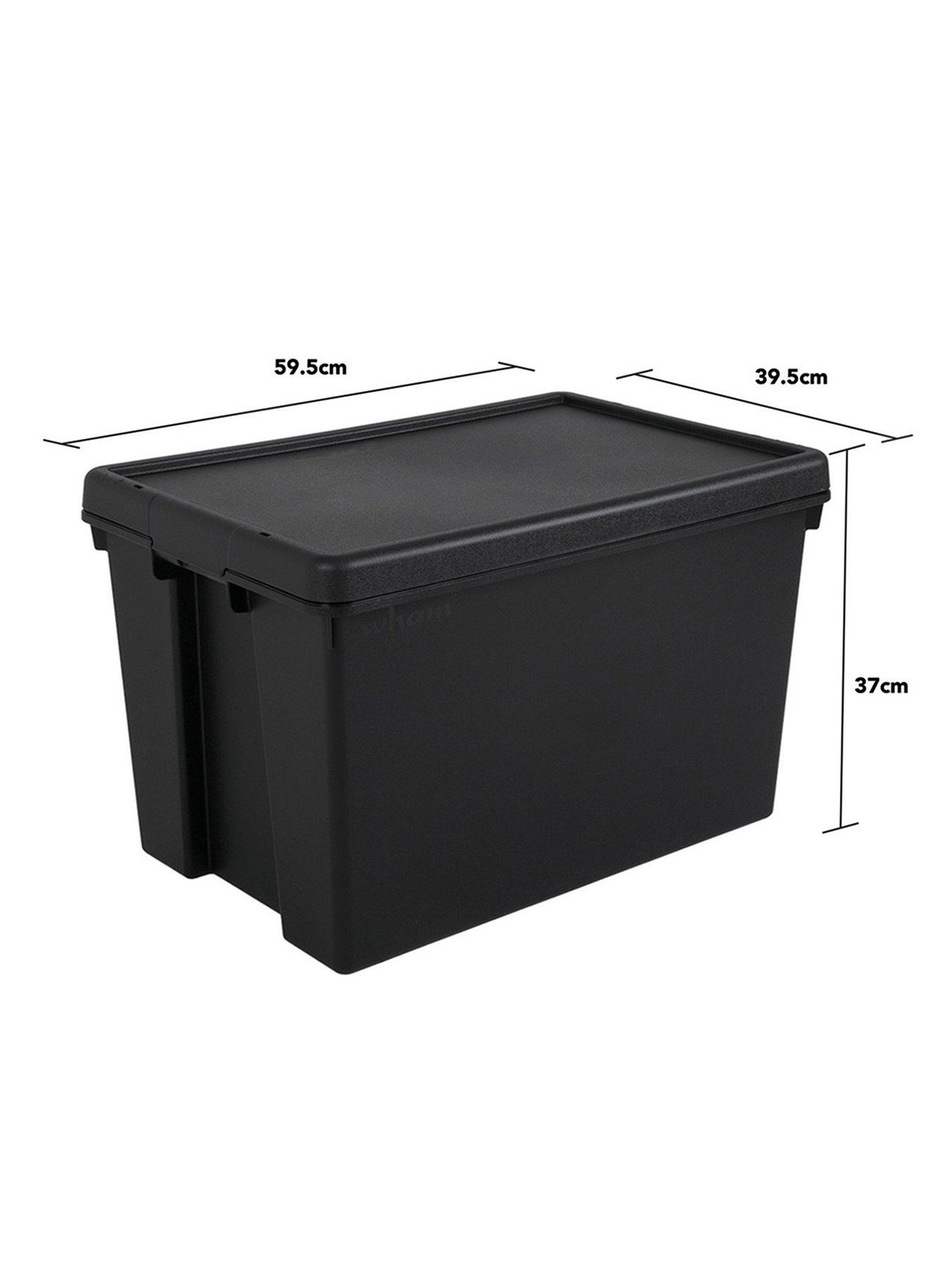 Wham Set of 2 Heavy Duty Plastic Storage Boxes – 62 litres each | very ...
