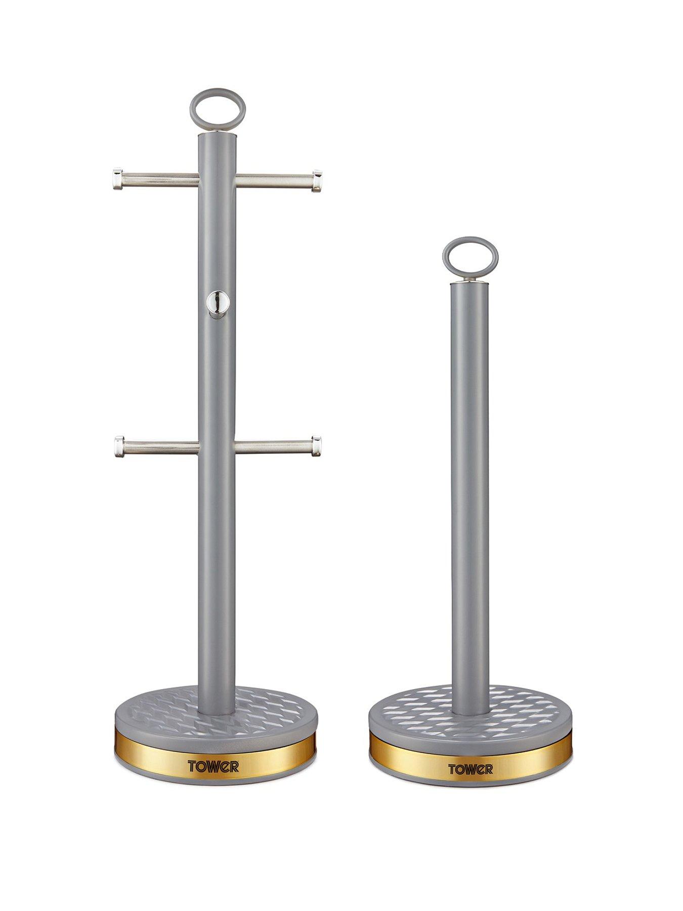 Tower Empire 6-Cup Mug Tree and Towel Pole Set – Grey | Very