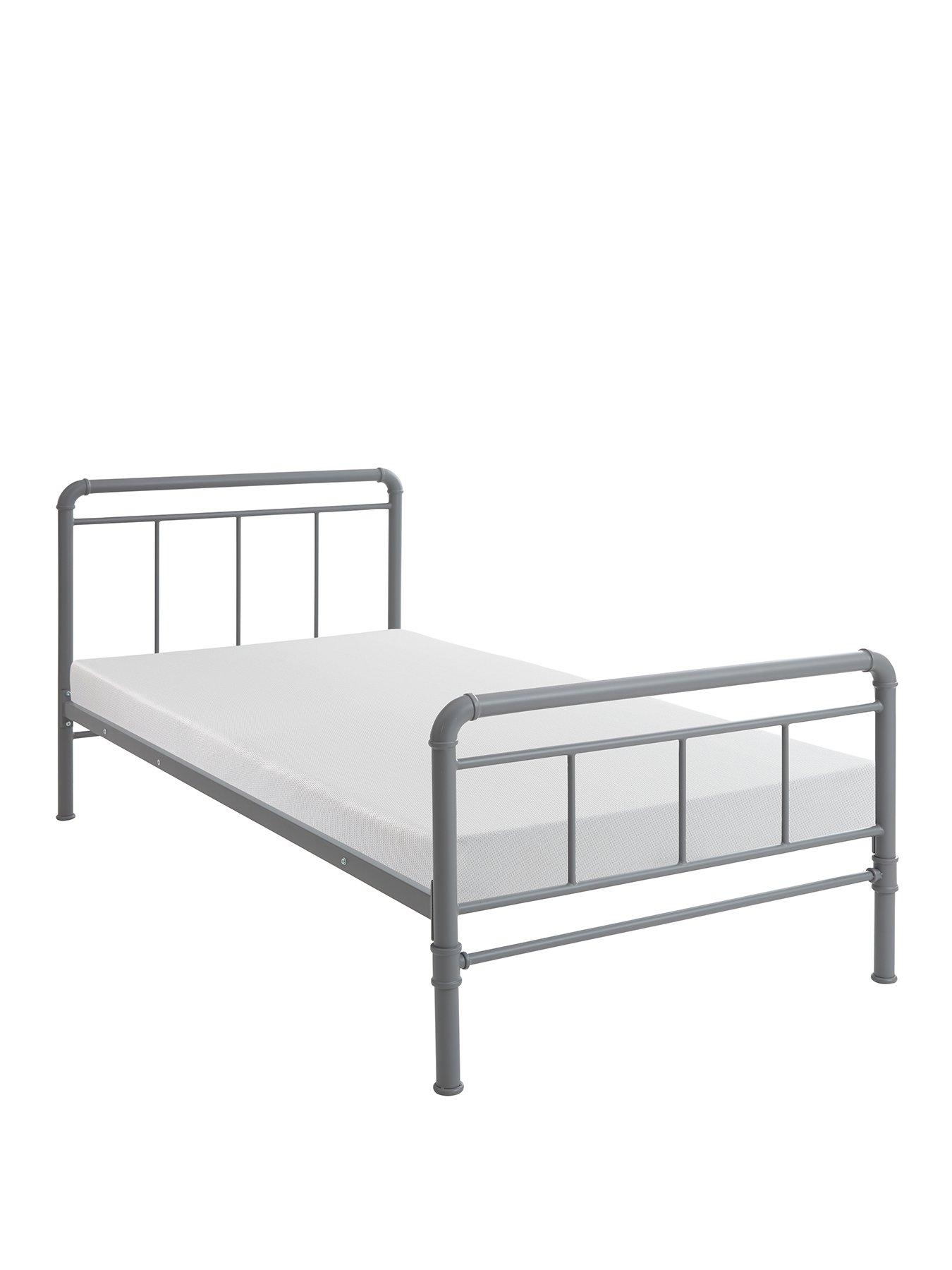 Freddie Children s Metal Single Bed Frame with Mattress Options Buy SAVE Grey