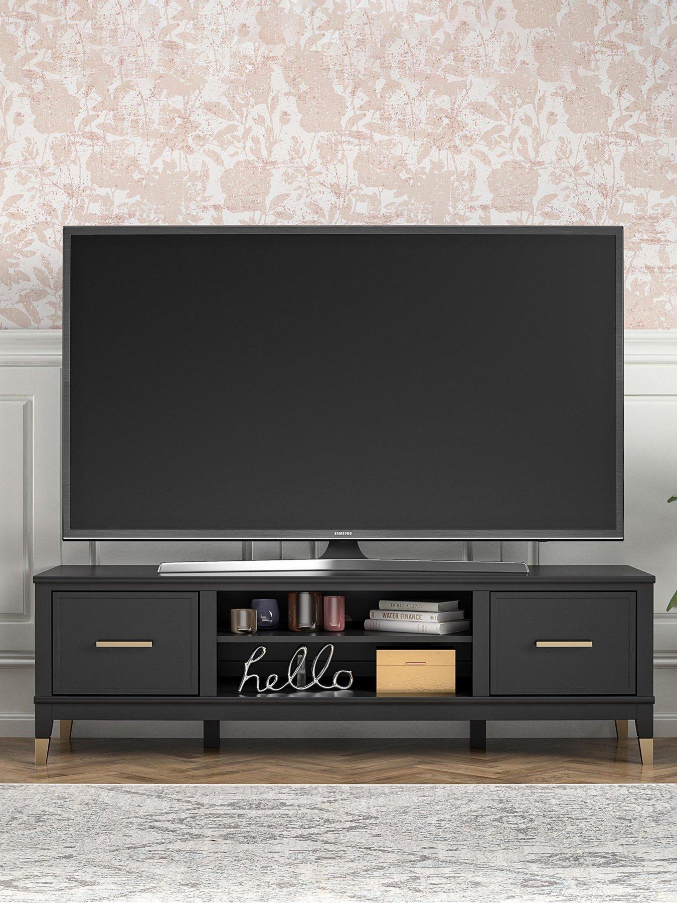 CosmoLiving by Cosmopolitan Westerleigh TV Stand - Black/Gold - Fits up ...