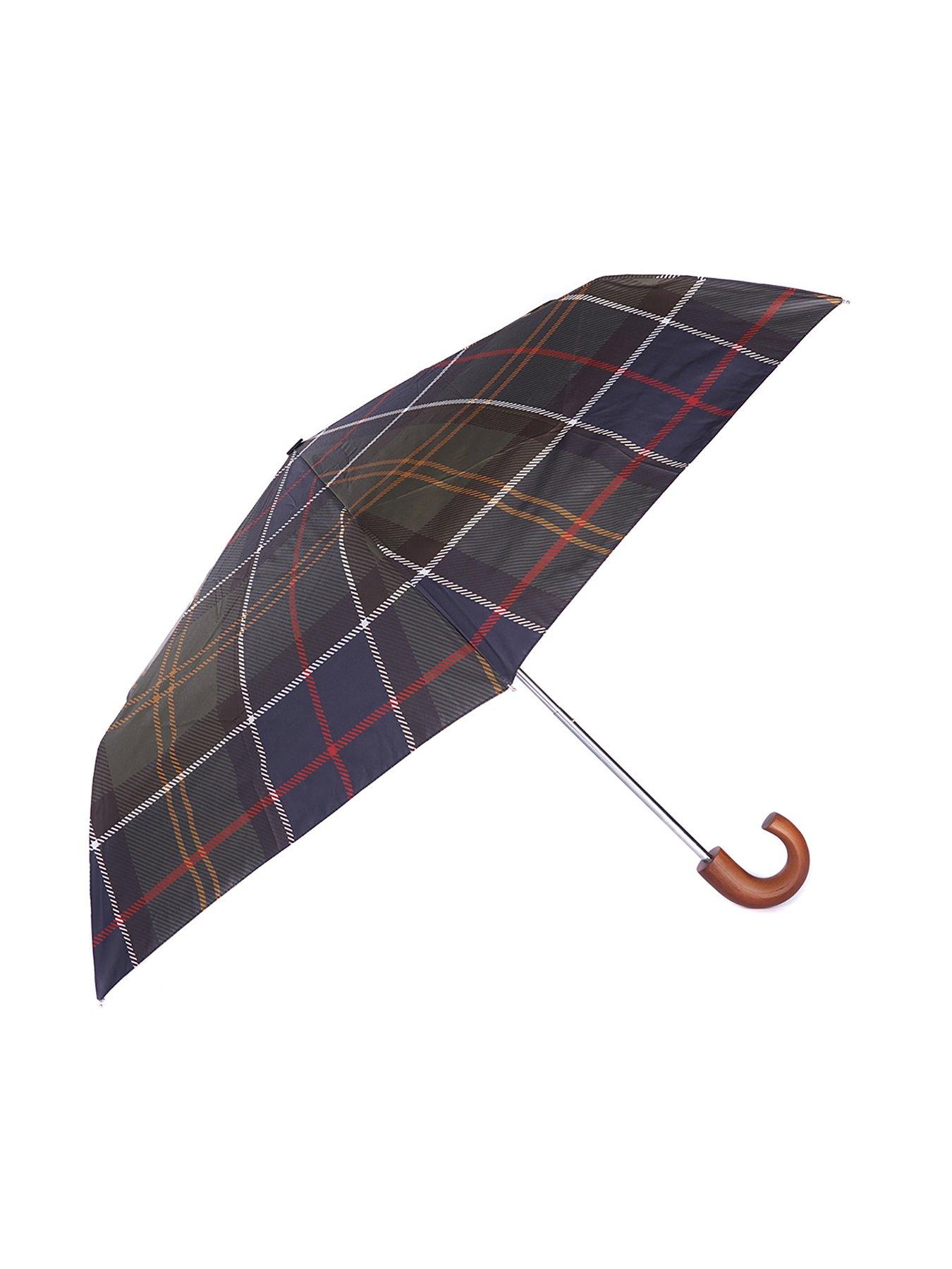 Barbour Tartan Print Mini Umbrella - Green | Very