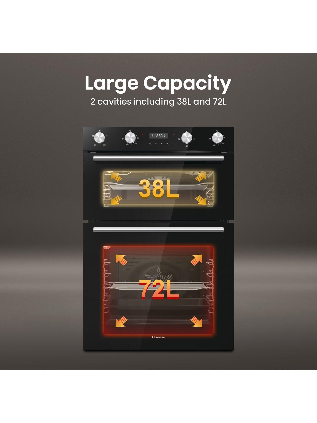 Hisense BID95211BGUK 60cm Wide Built-In Double Oven - Black | very.co.uk