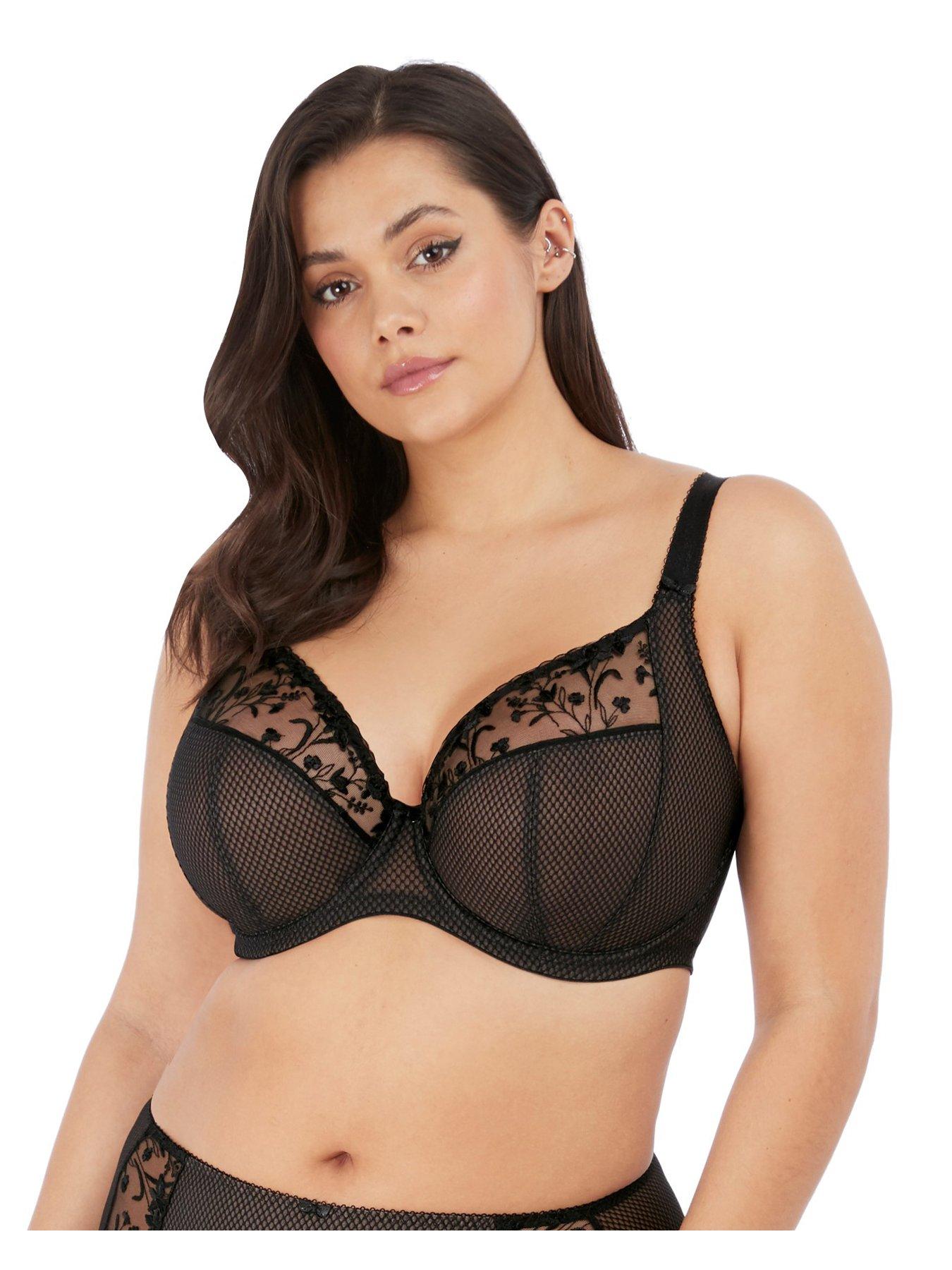 Elomi Charlie Underwired Plunge Bra Jet Black Uk