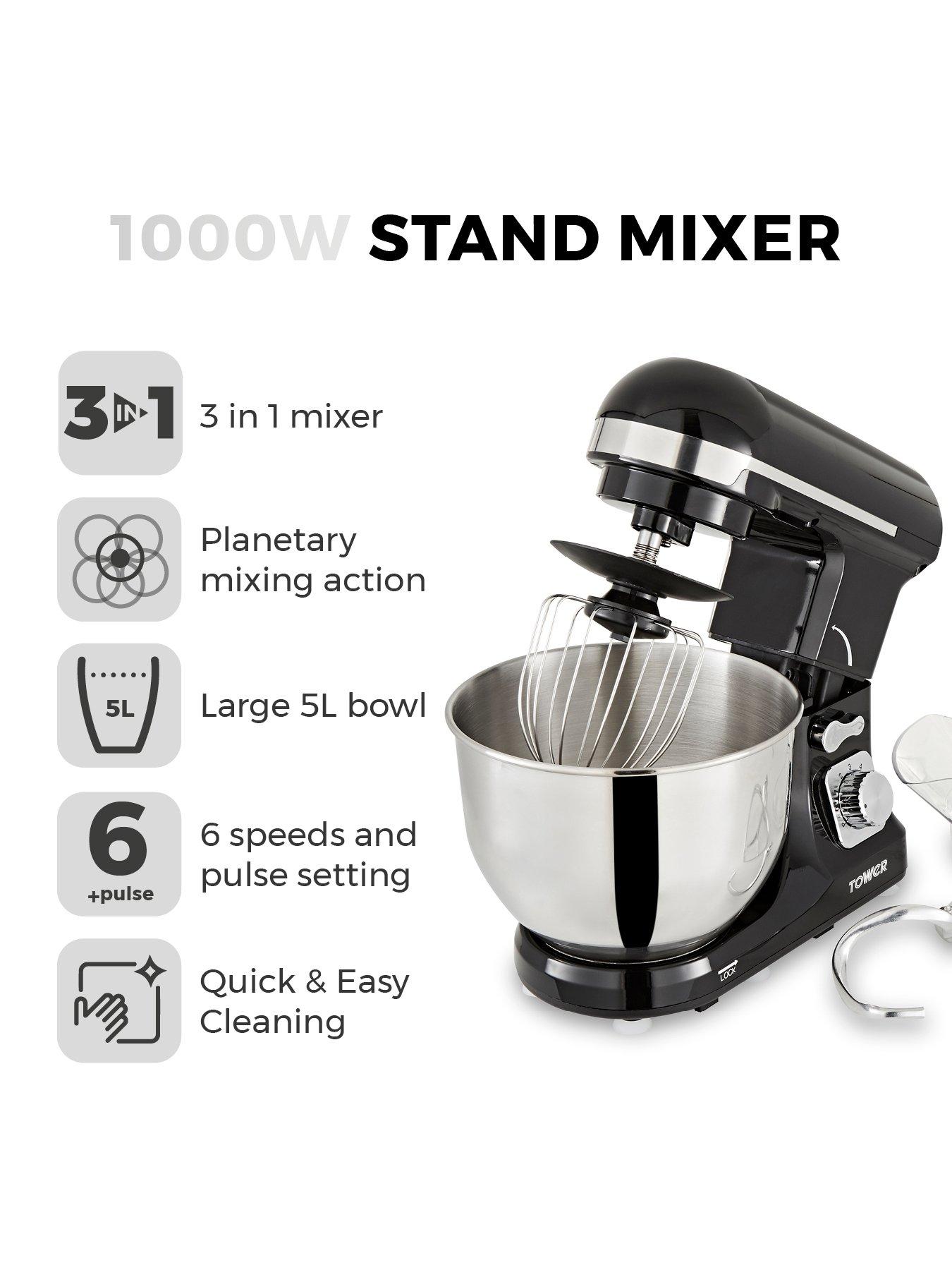 Tower 1000W Stand Mixer - Chrome | very.co.uk