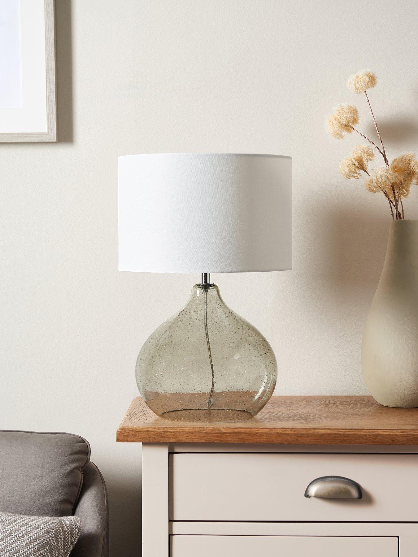 The Very Collection Dew Glass Table Lamp - Sage | Very