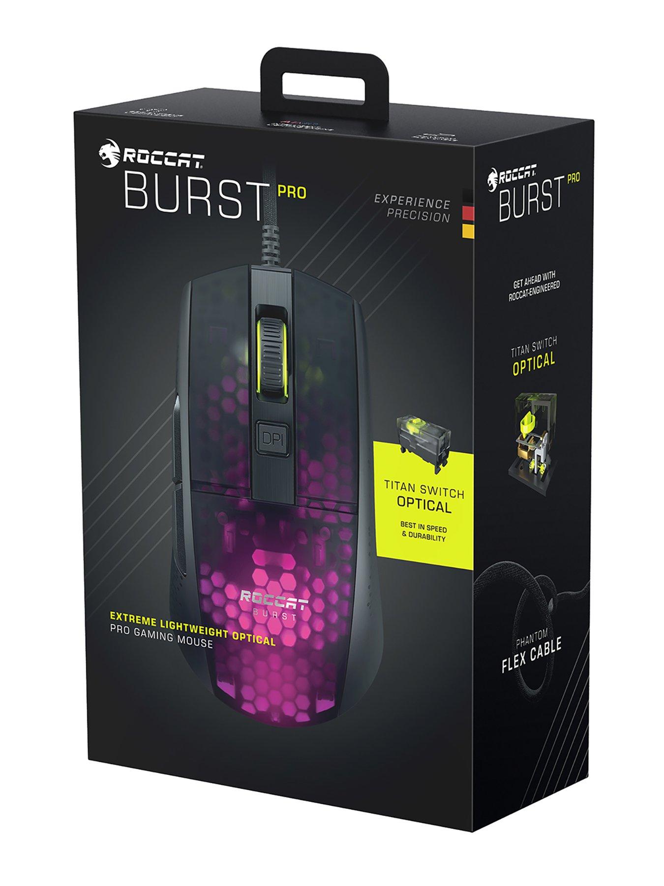 Roccat Burst Pro Optical RGB AIMO Wired Gaming Mouse - Black | Very