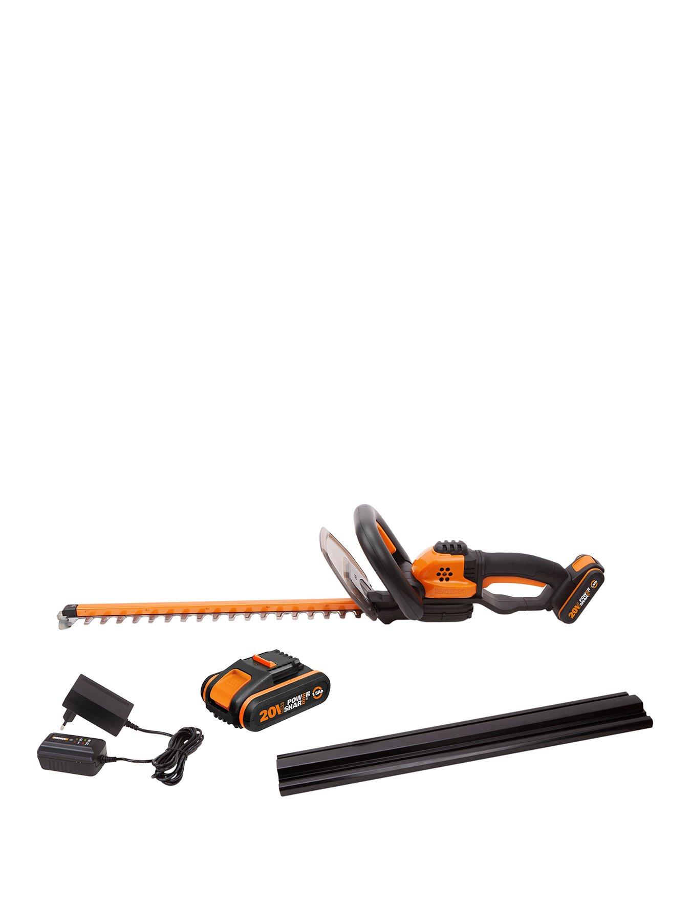 Worx 20V 45cm Cordless Hedge Trimmer with x2 2.0Ah Batteries & Charger ...