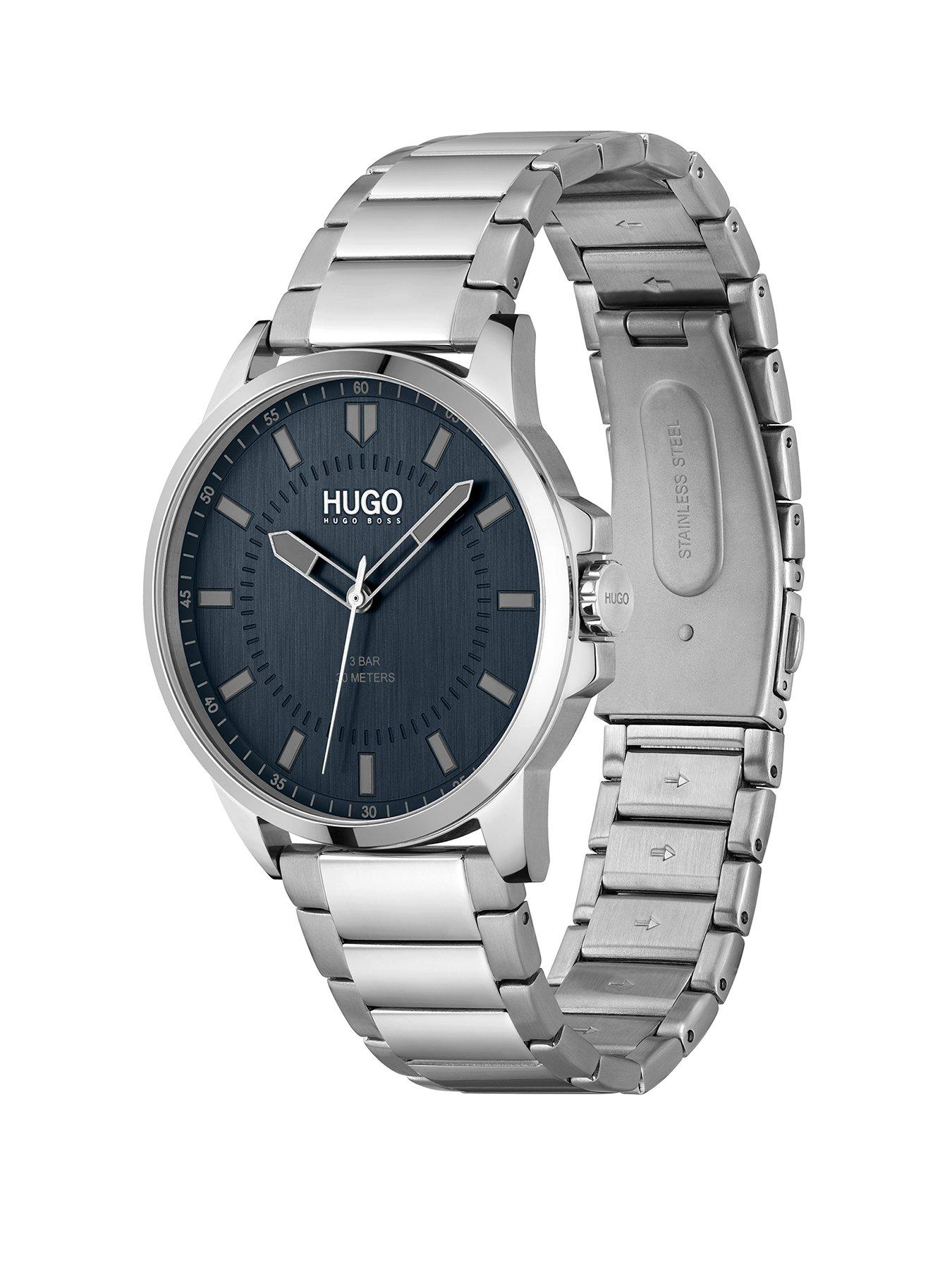 HUGO #FIRST Blue Dial and Stainless Steel Bracelet Gents Watch | Very