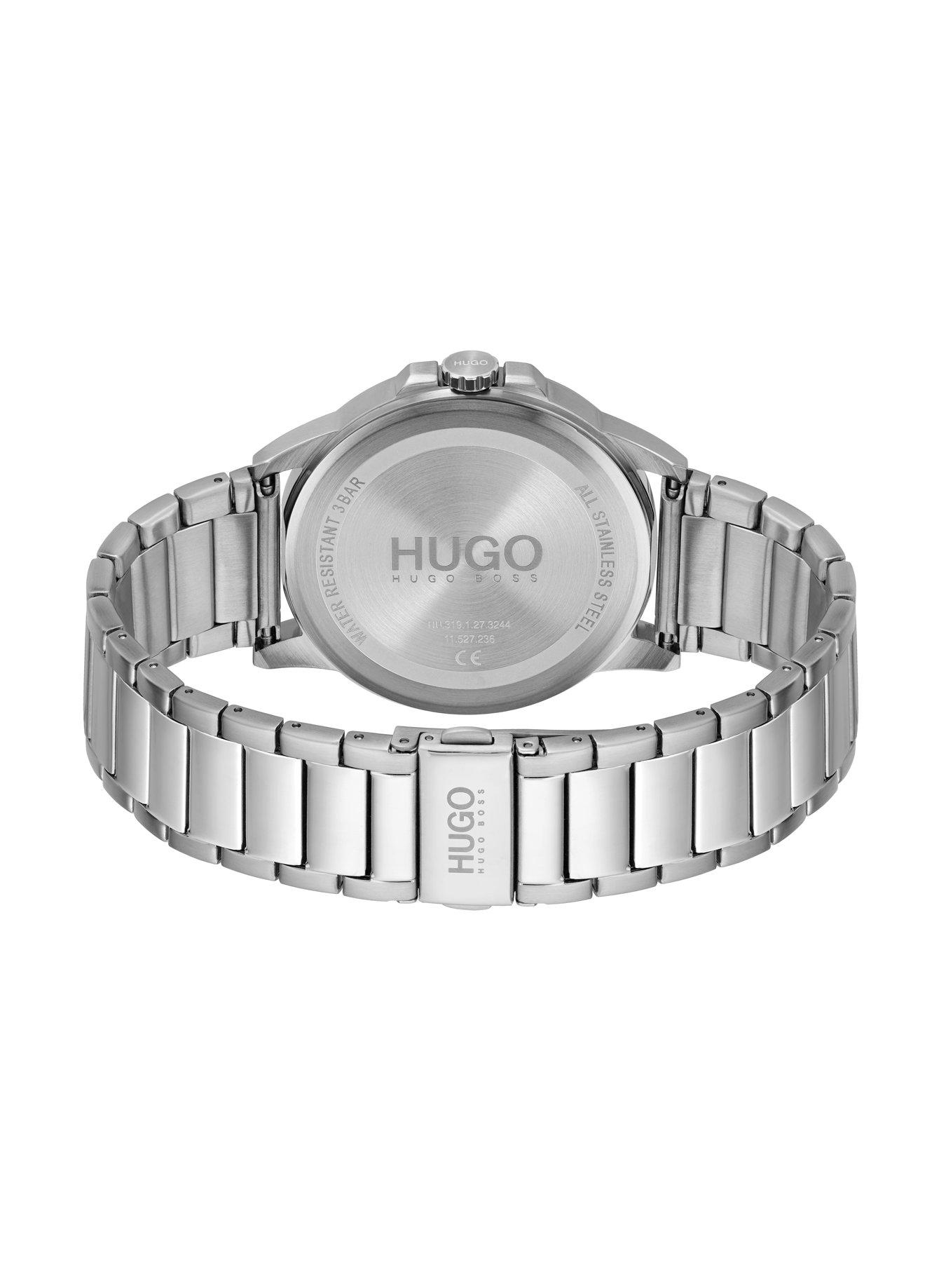 HUGO #FIRST Blue Dial and Stainless Steel Bracelet Gents Watch | Very