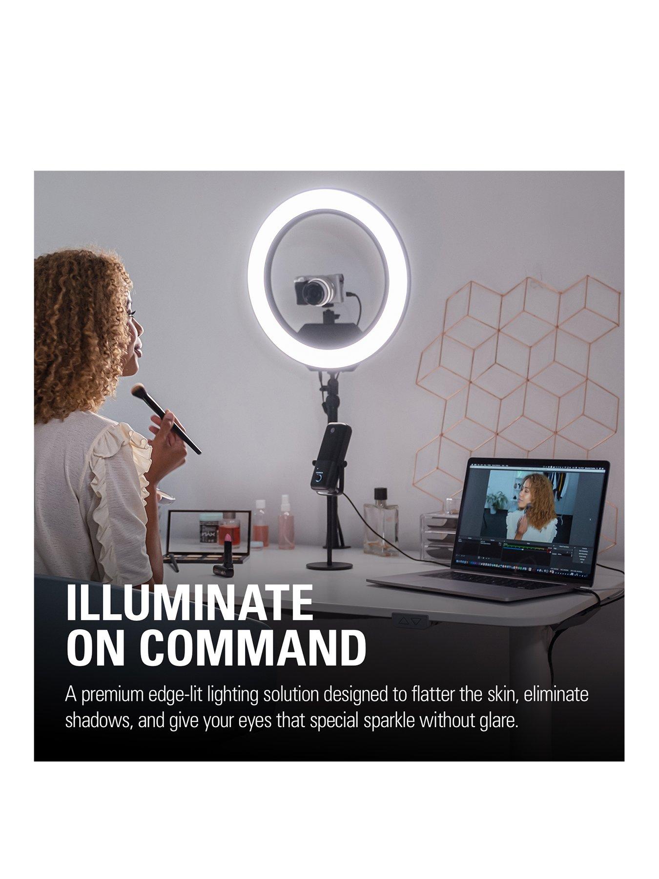 Elgato Ring Light, Edge-Lit LED, 2500 Lumens, Max Height 74 cm / 29 in ...