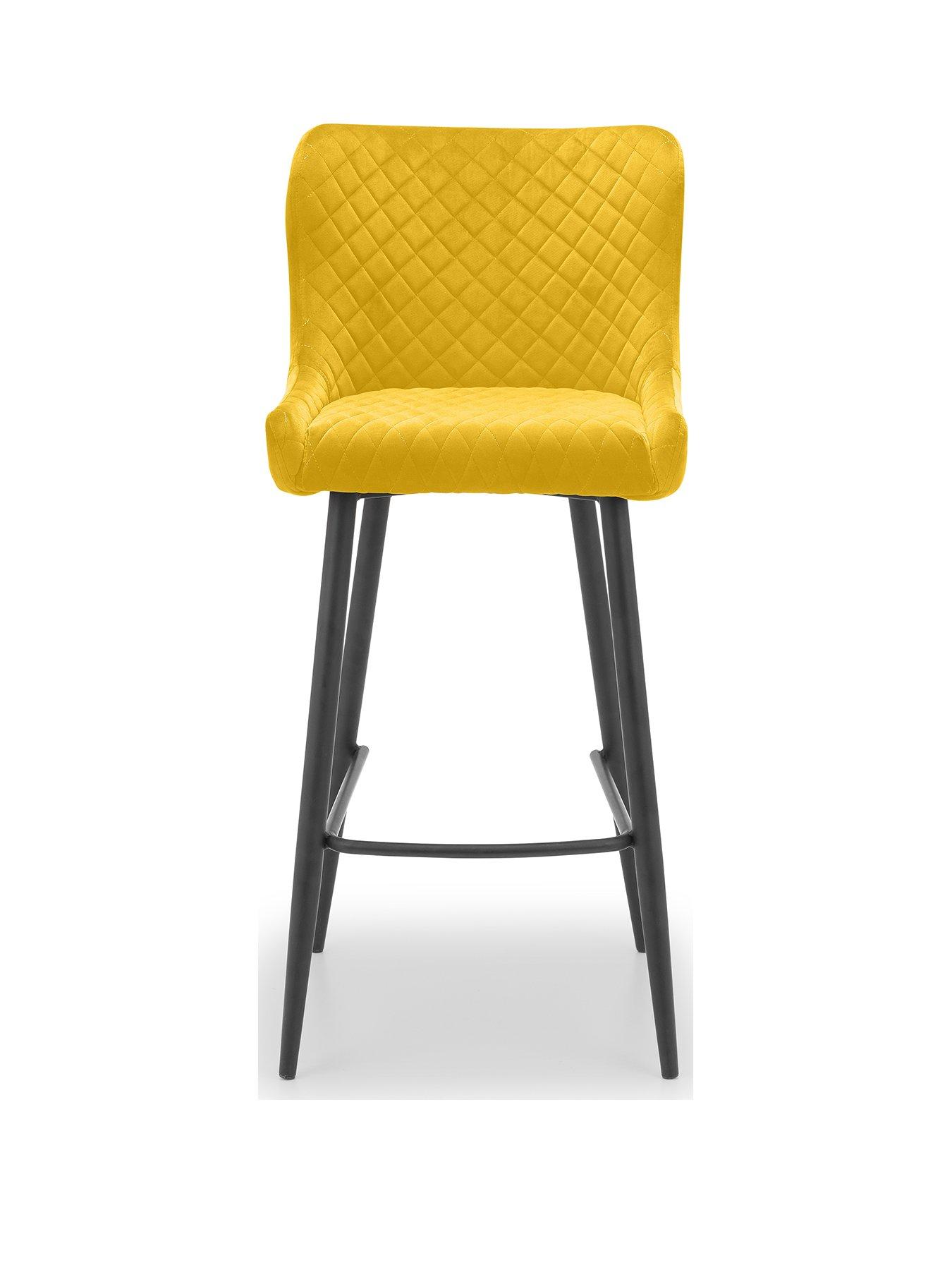 Julian Bowen Luxe Velvet Bar Stool - Mustard | very.co.uk