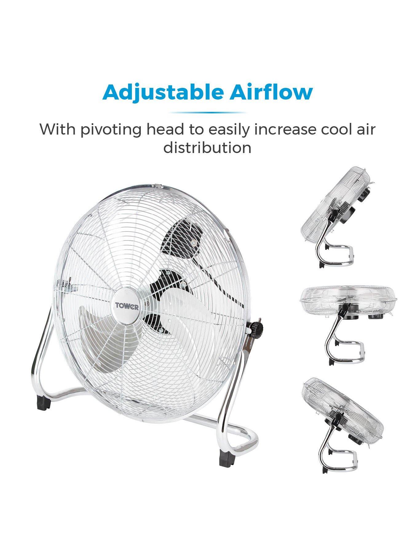 Tower T662000 18 inch High-Speed Velocity Floor Fan with Adjustable ...