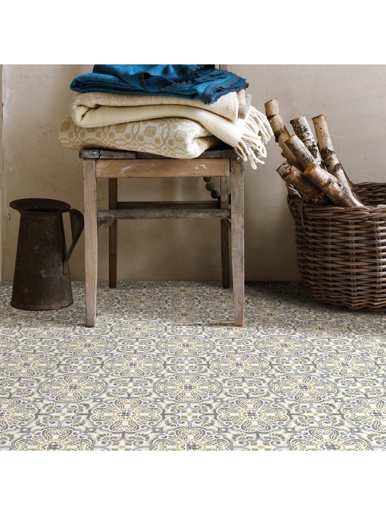 Floor Pops Pack of 10 Antico Peel & Stick Floor Tiles | Very