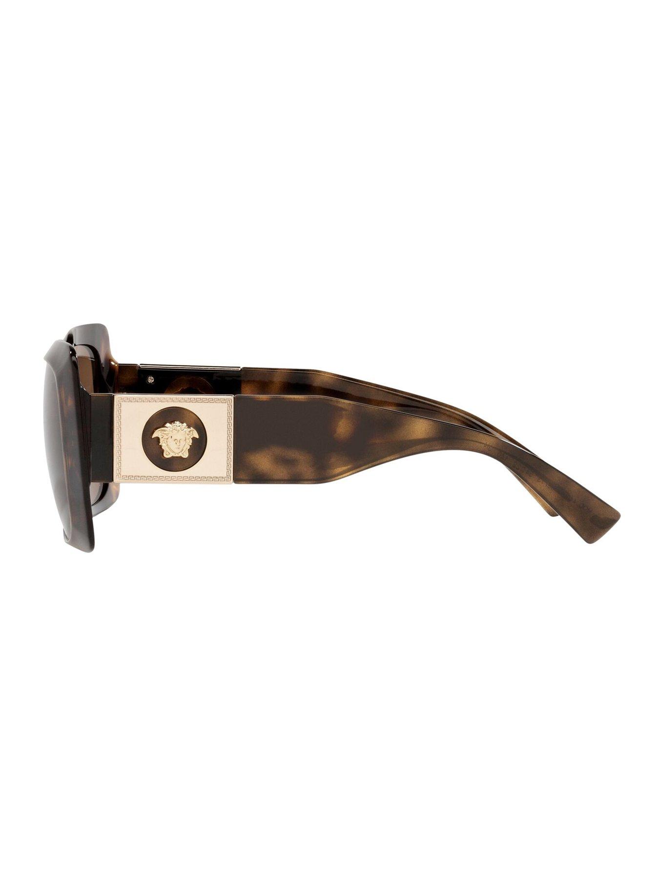 VERSACE Square Sunglasses - Havana | Very