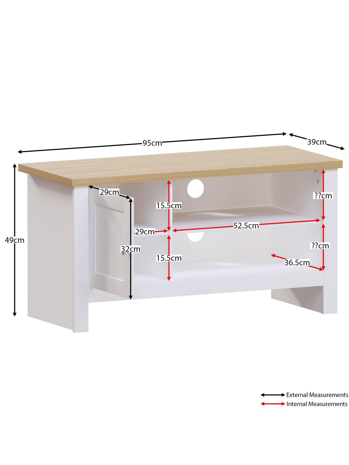 Vida Designs Arlington 1 Door TV Unit - Fits up to 43 inch TV - White ...