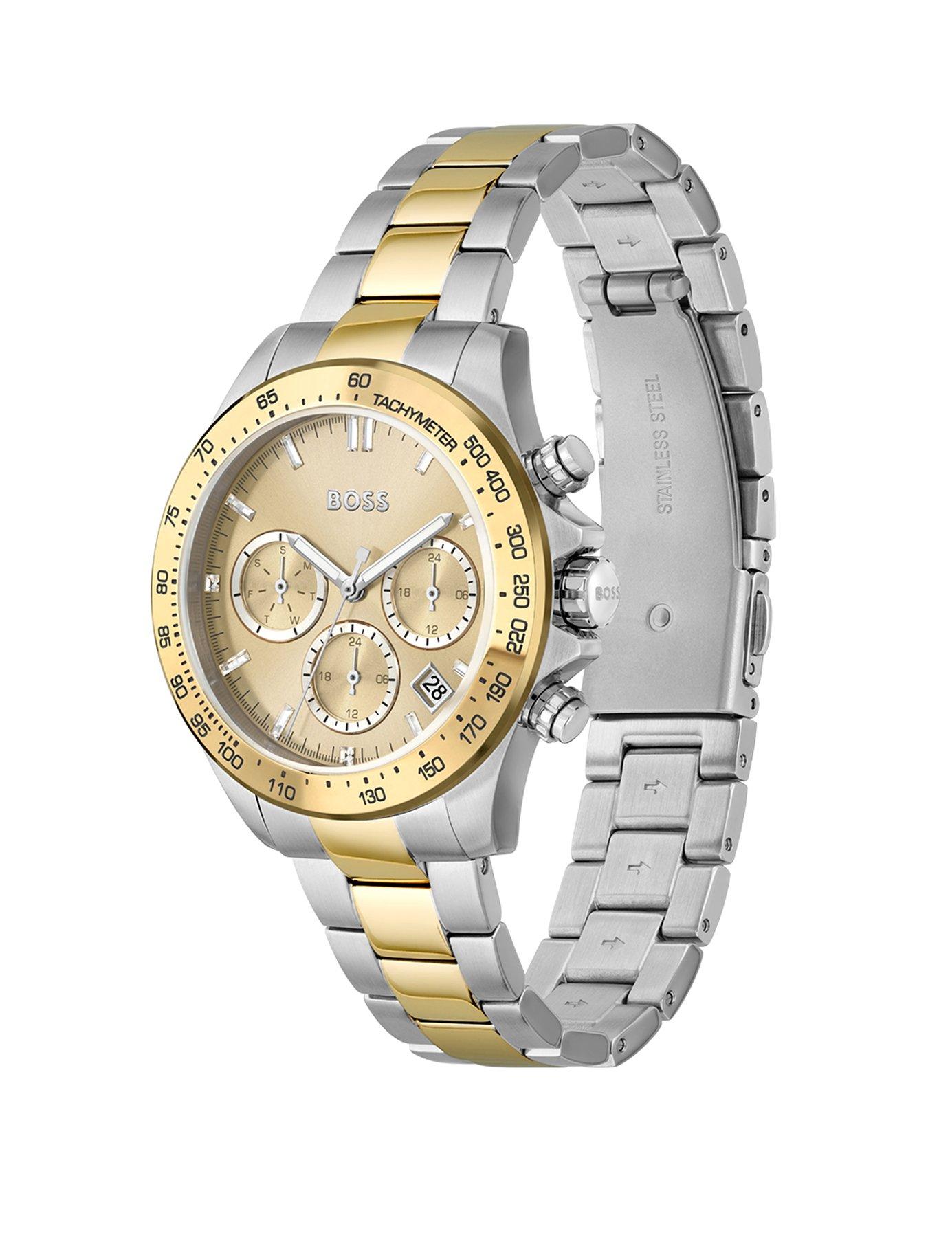 BOSS Novia Gold Tone Chronograph Dial Stainless Steel Gold Tone ...
