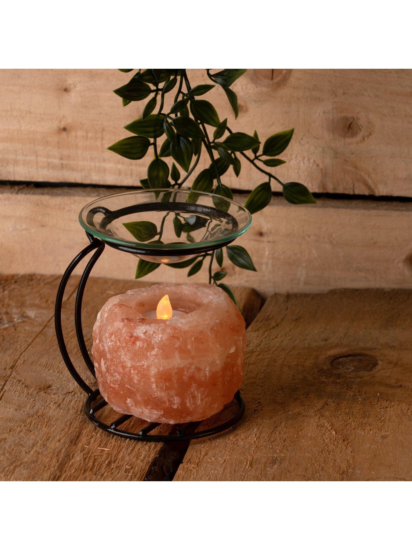 Hestia Global Artisan Rock Salt Oil Burner on Metal Stand | very.co.uk
