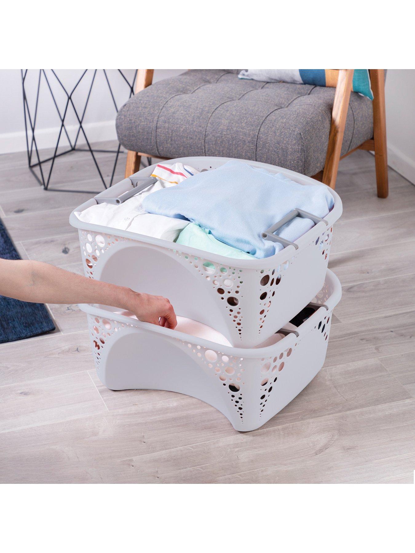 Stacking laundry basket store