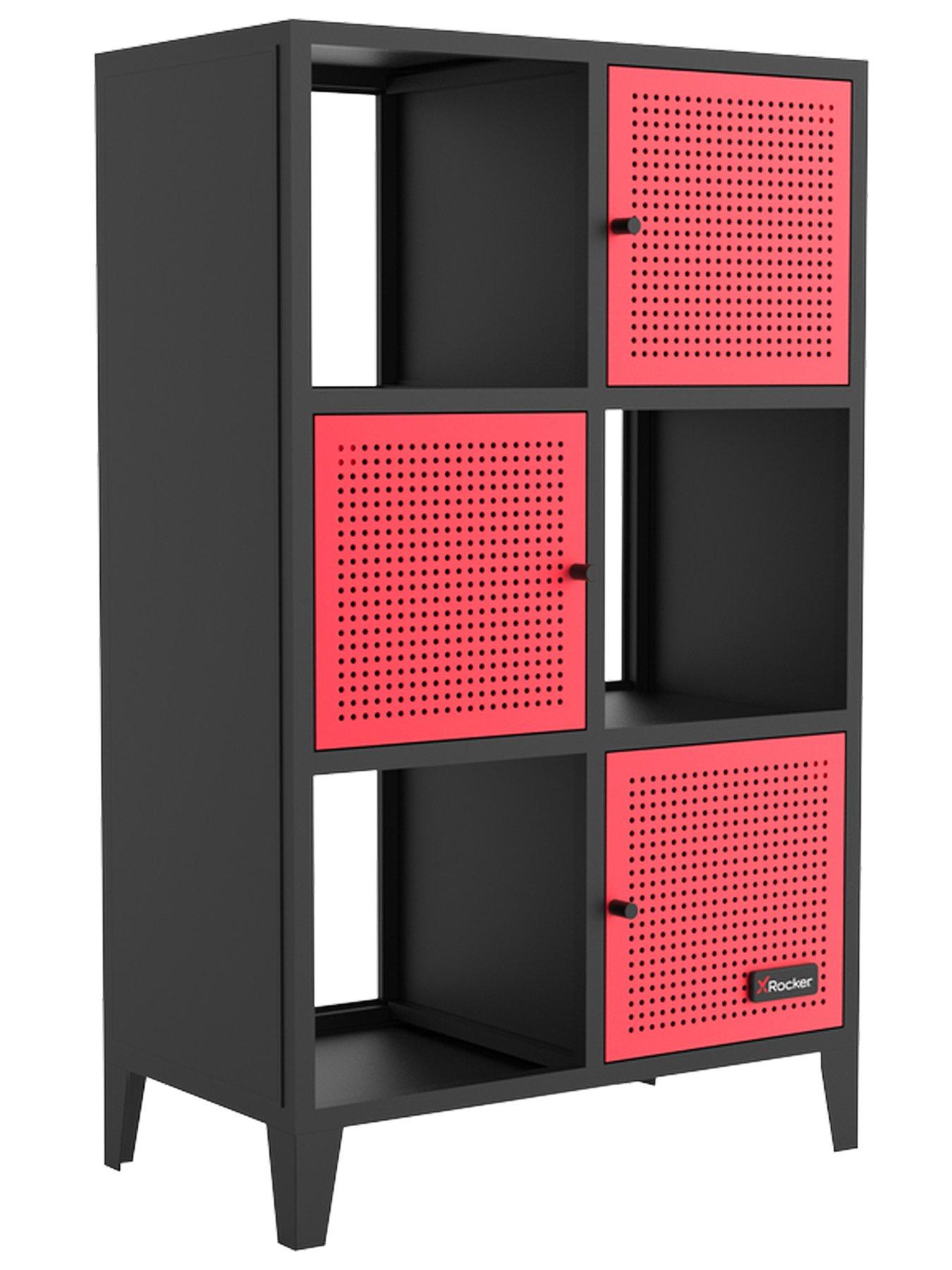 X Rocker MESH-TEK Tall display cabinet with 6 cube storage | very.co.uk