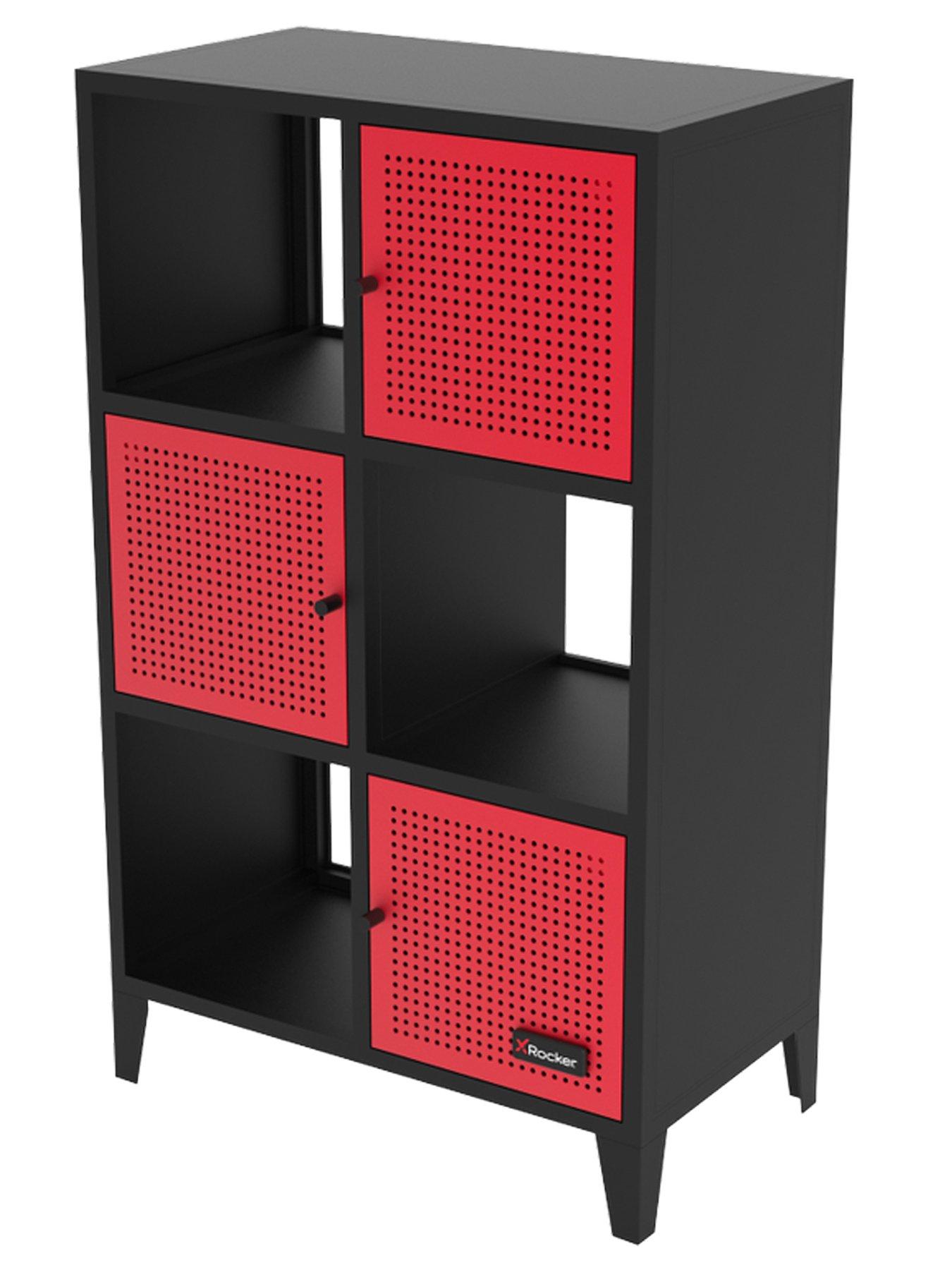 X Rocker MESH-TEK Tall display cabinet with 6 cube storage | very.co.uk
