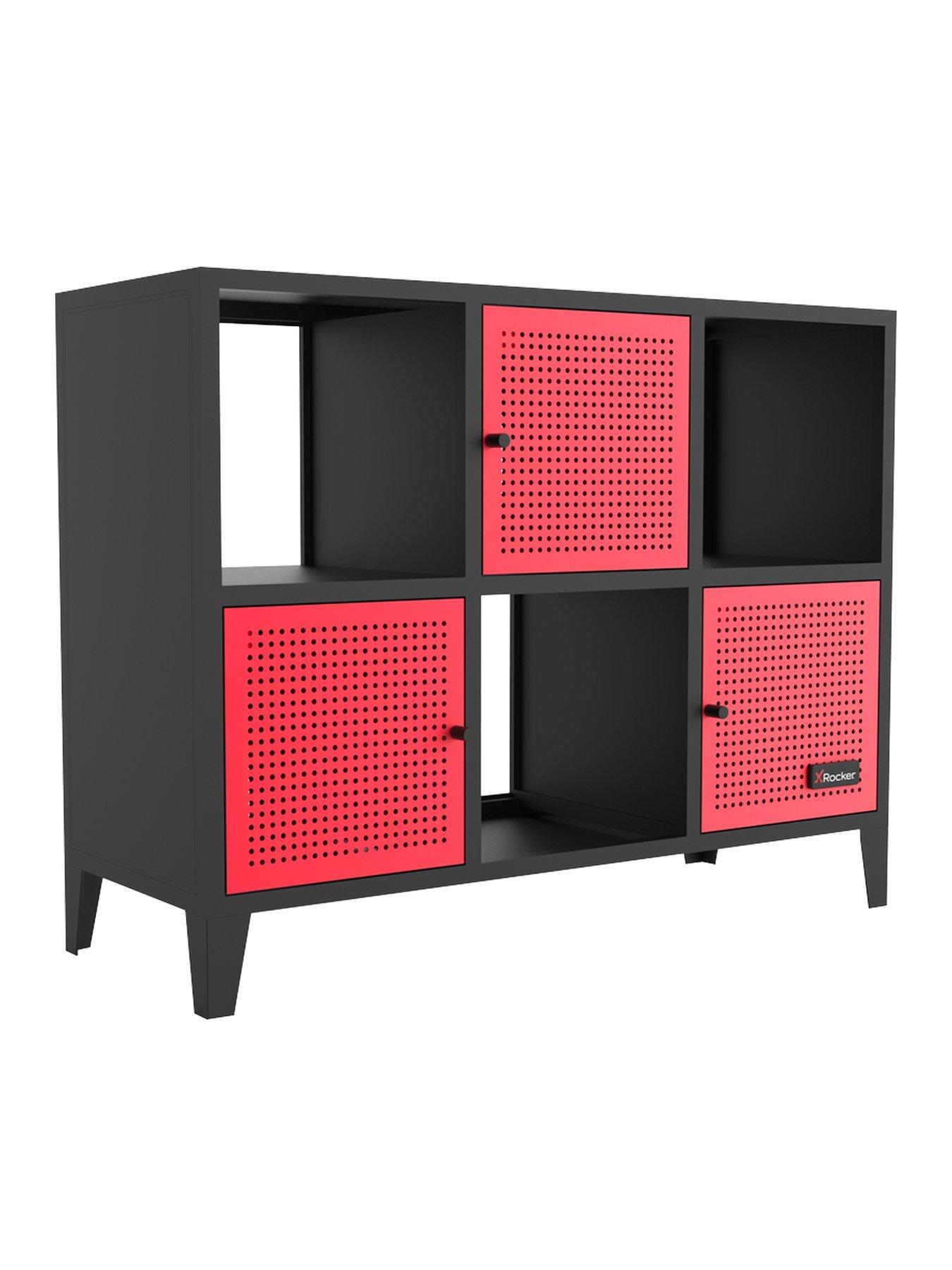 X Rocker MESH-TEK Wide Display Cabinet with 6 Cube Storage | very.co.uk