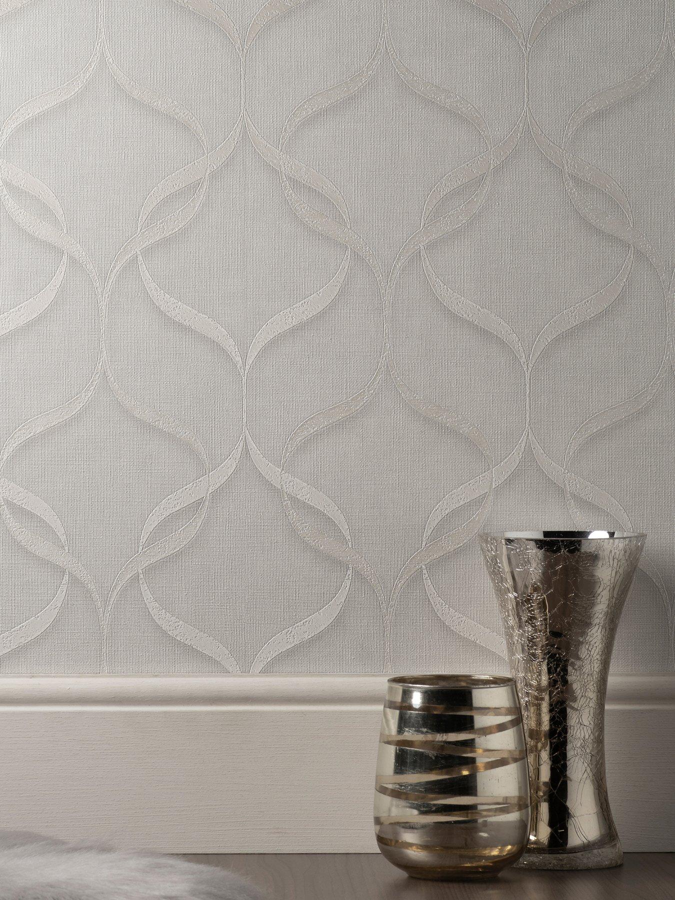 Fine Decor Milano Wave Wallpaper - Off-White | Very