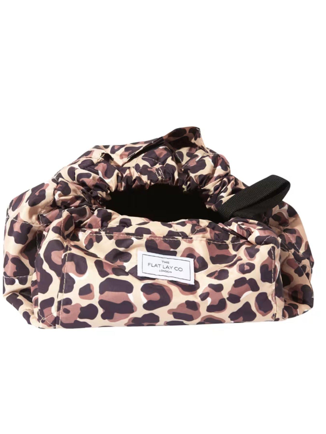 The Flat Lay Co. Leopard Print Open Flat Makeup Bag | Very
