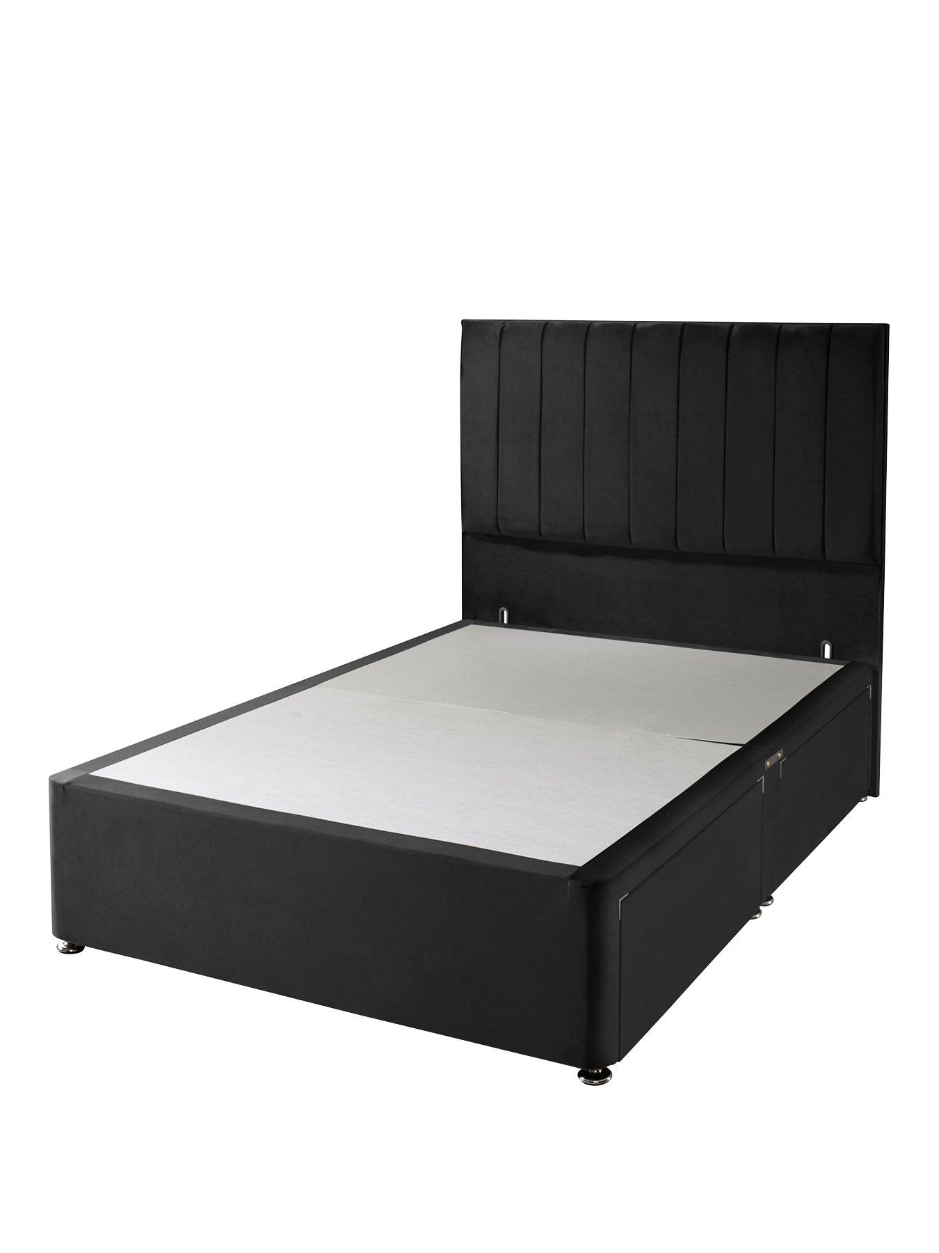 Black suede bed store