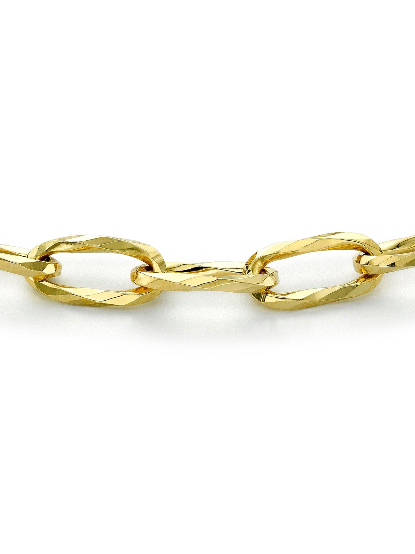 Love GOLD 9ct Yellow Gold 6.5mm Diamond Cut Hidden-Clasp Belcher Chain ...