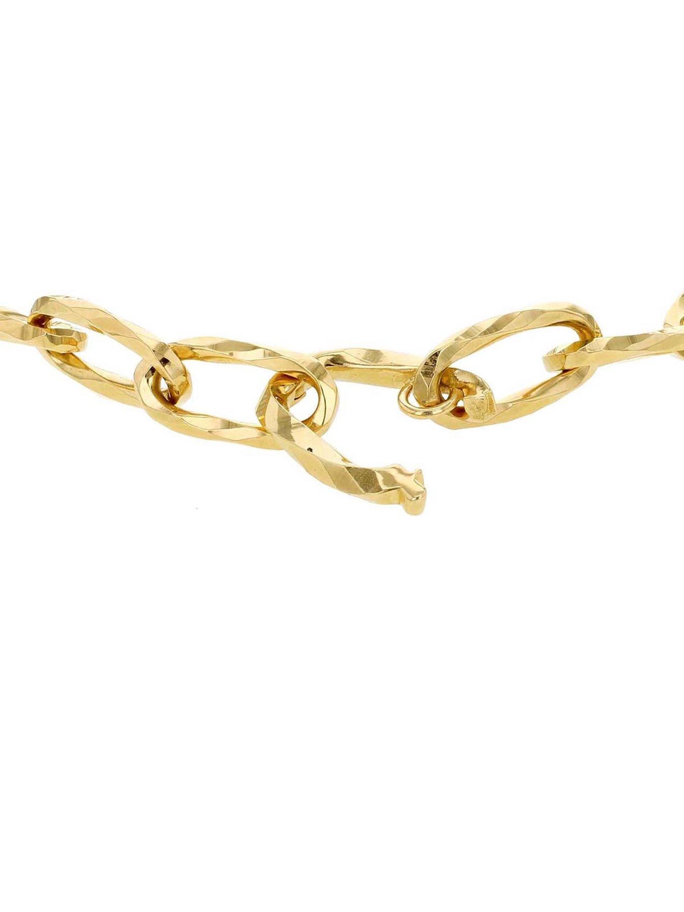 Love GOLD 9ct Yellow Gold 6.5mm Diamond Cut Hidden-Clasp Belcher Chain ...