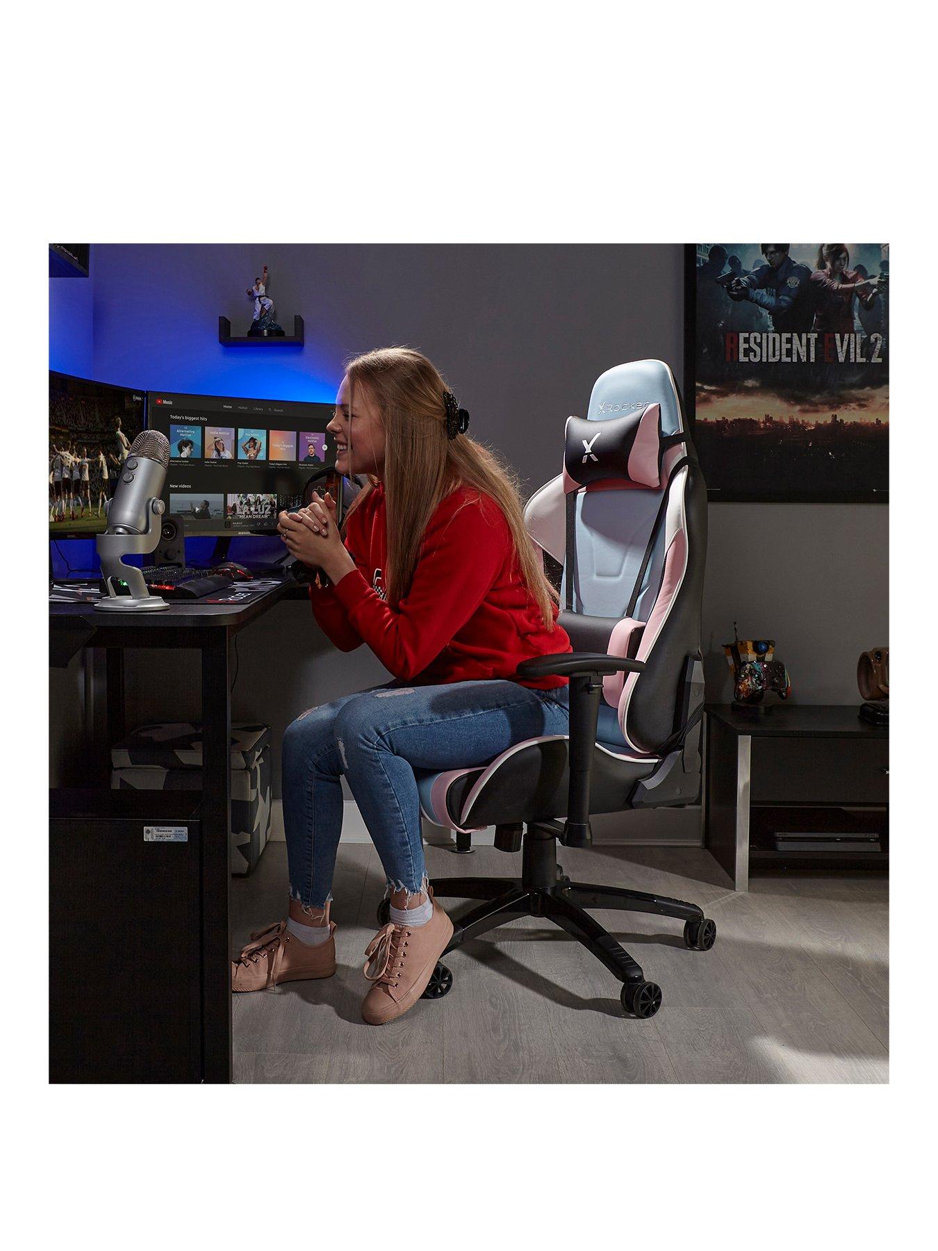 X Rocker Agility Pink Sport eSport PC Office Gaming Chair | very.co.uk