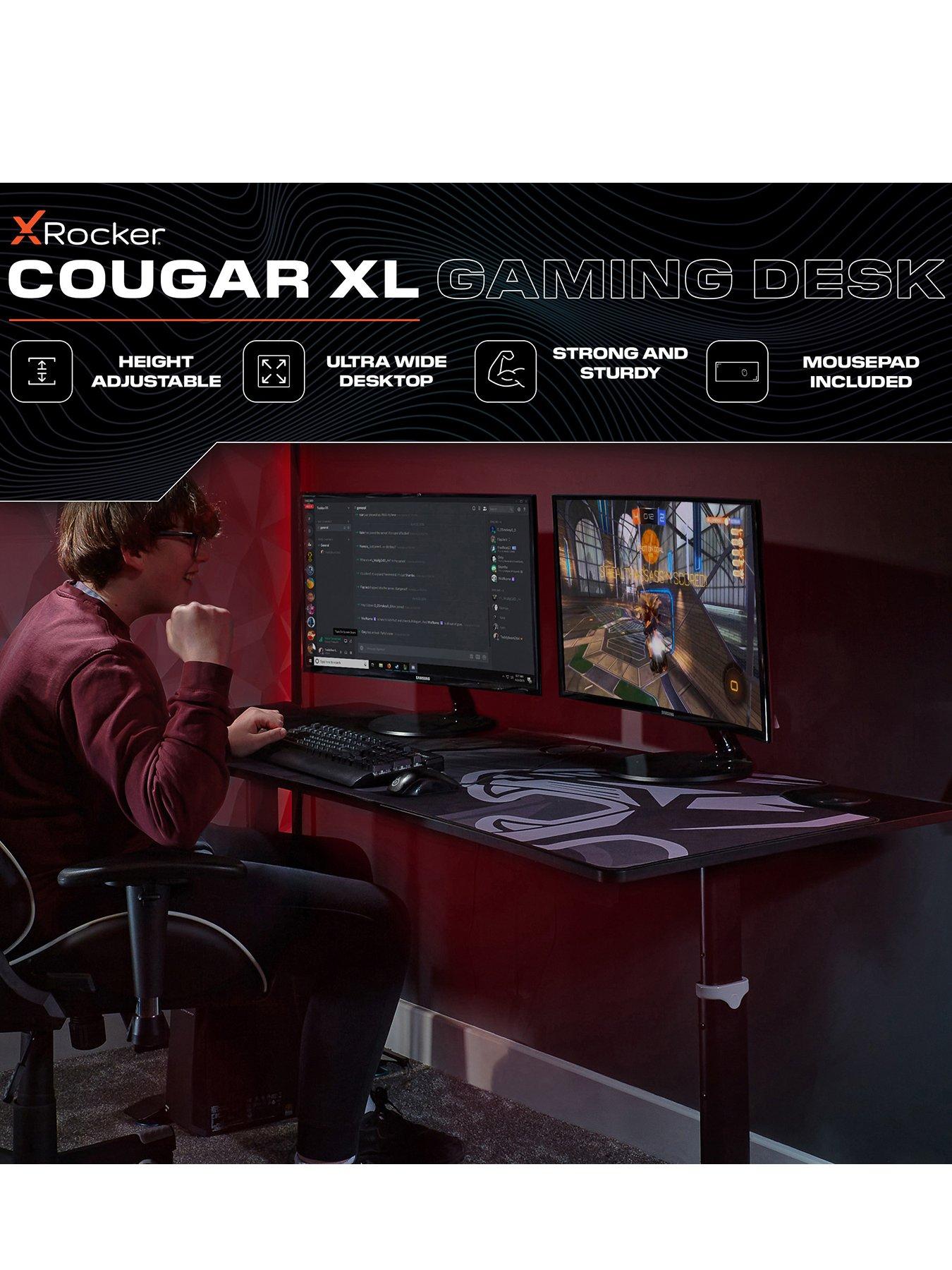 X Rocker Cougar XL eSports Gaming Desk with Manual Height Adjustment | Very