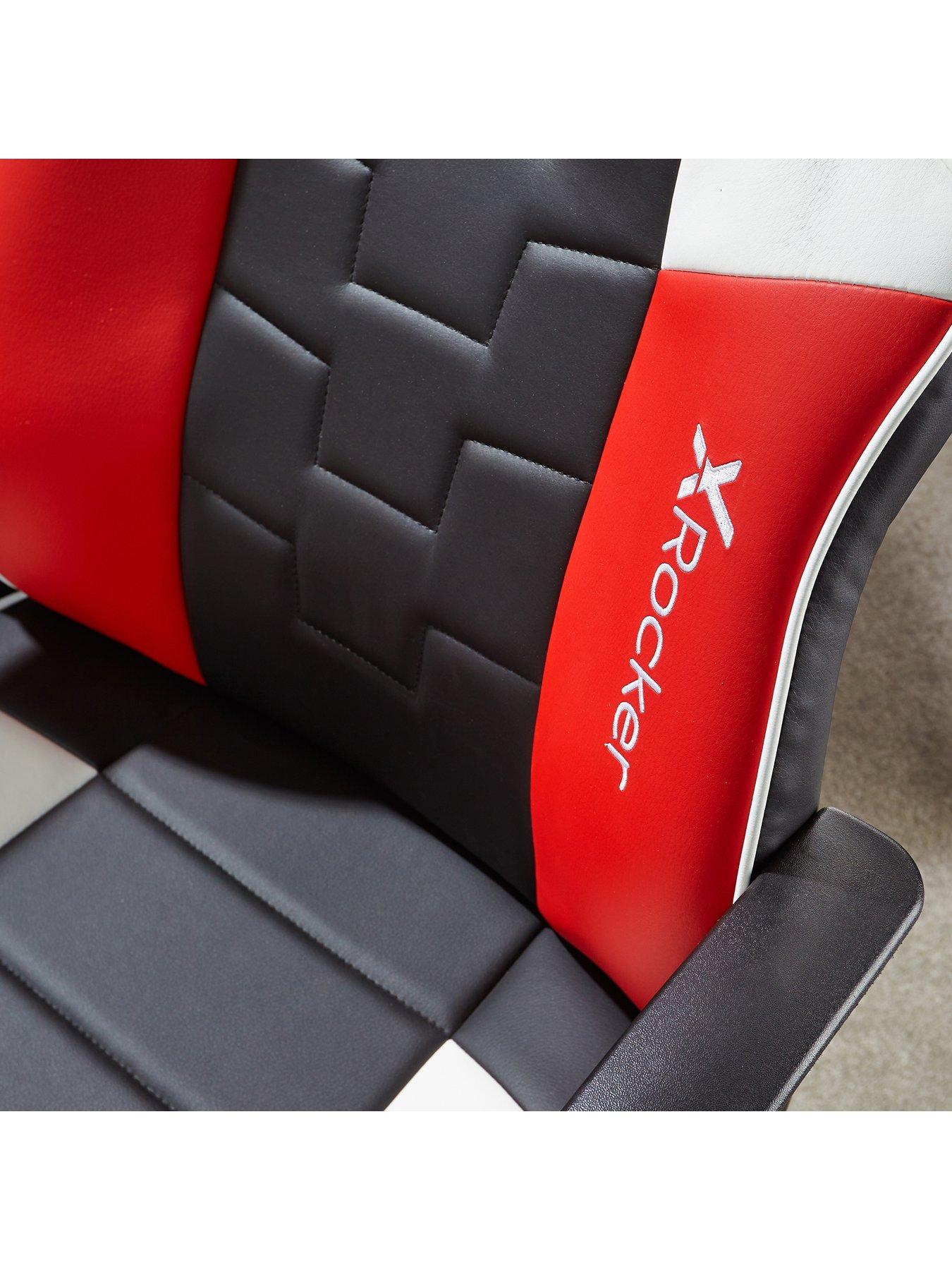 X Rocker Saturn Black/Red/Grey Mid-Back Esport Gaming Chair | Very