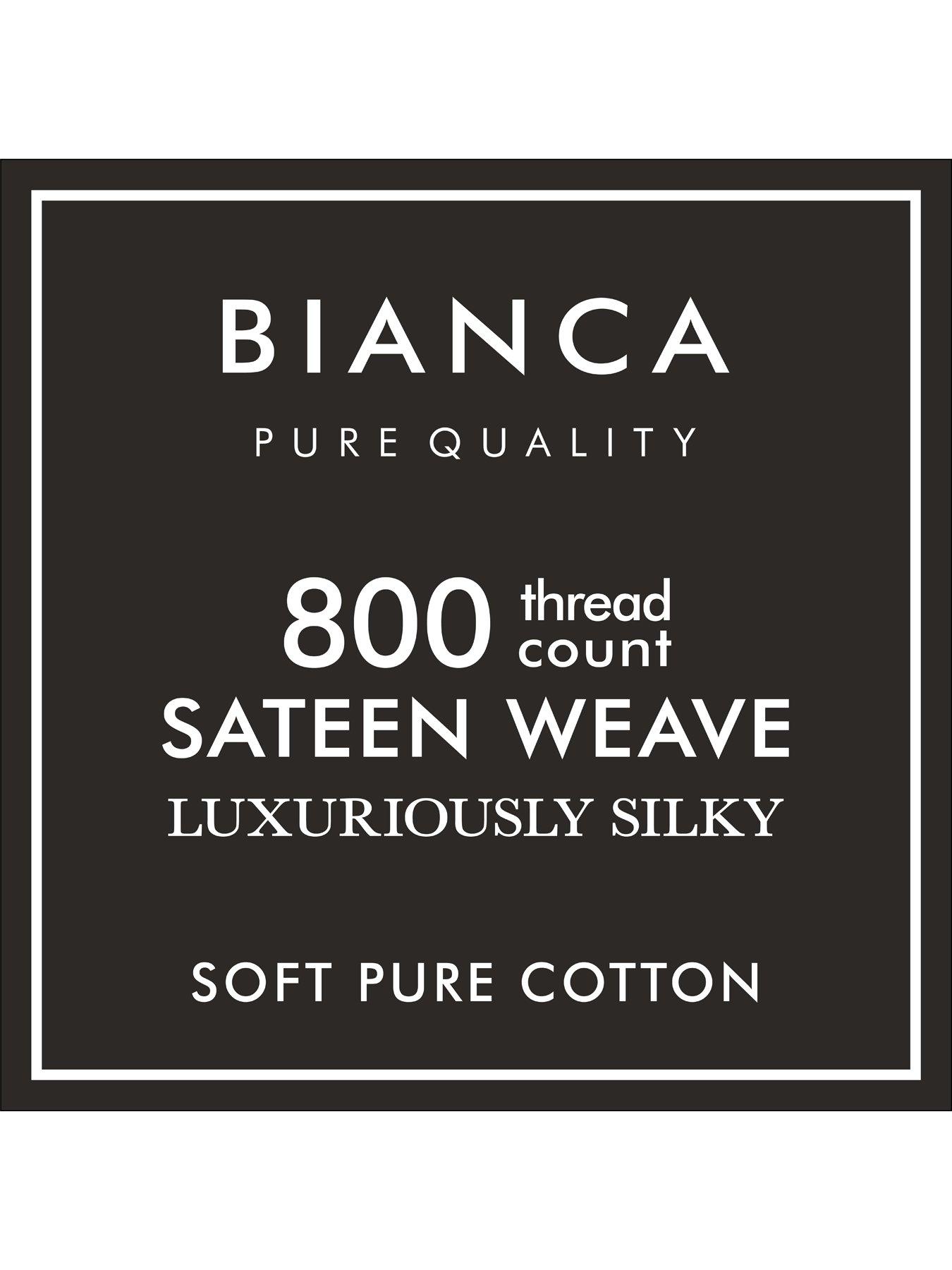Bianca Luxury 800 Thread 100% Cotton Sateen Duvet Cover Set - White | Very