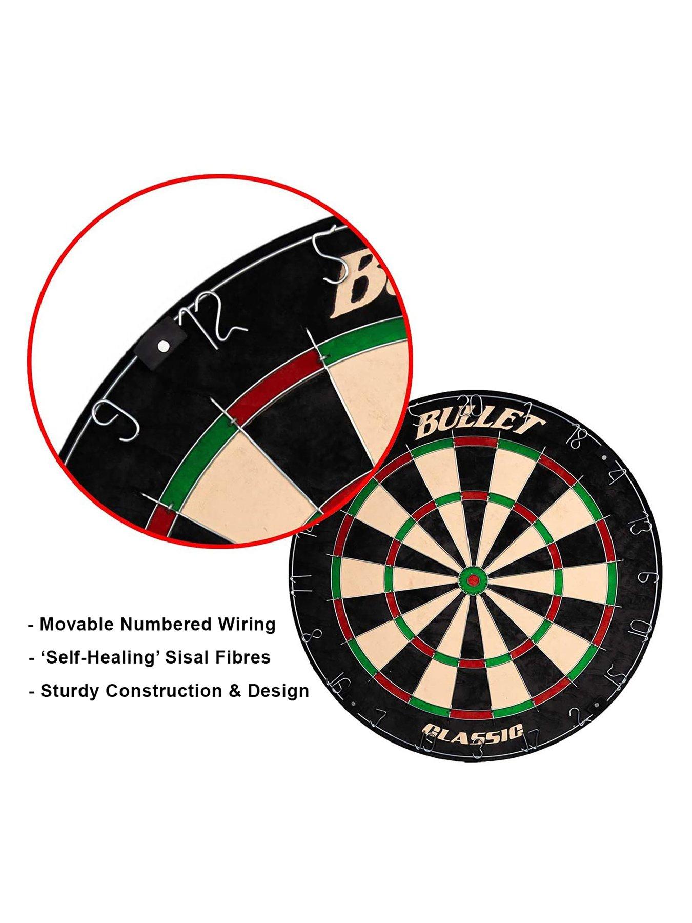 Bullet Large Darts Tournament Set - Includes Dartboard, 6 Steel Darts ...