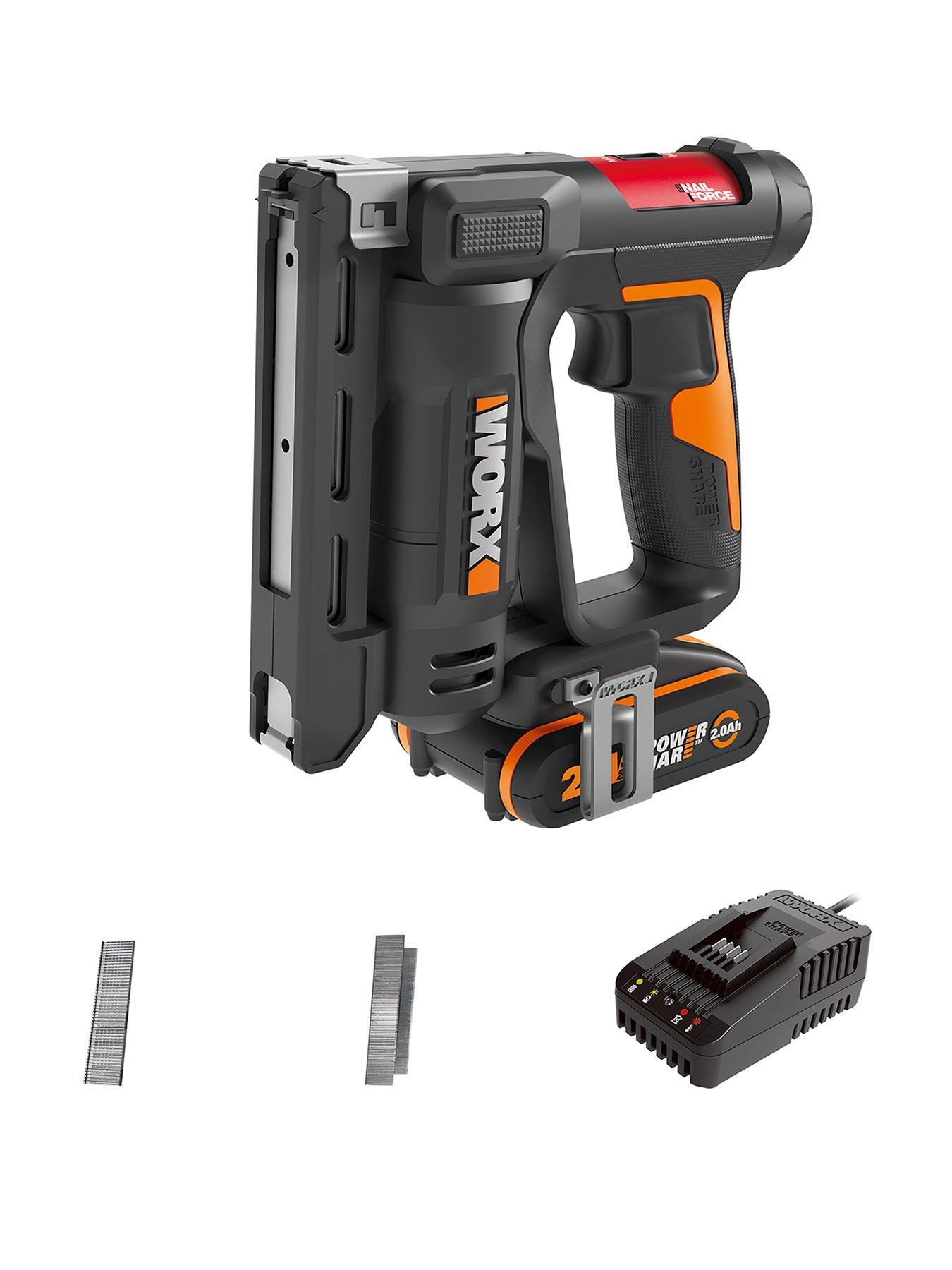 Worx 20V Cordless Narrow Crown Stapler with x1 2.0Ah Battery & Charger ...