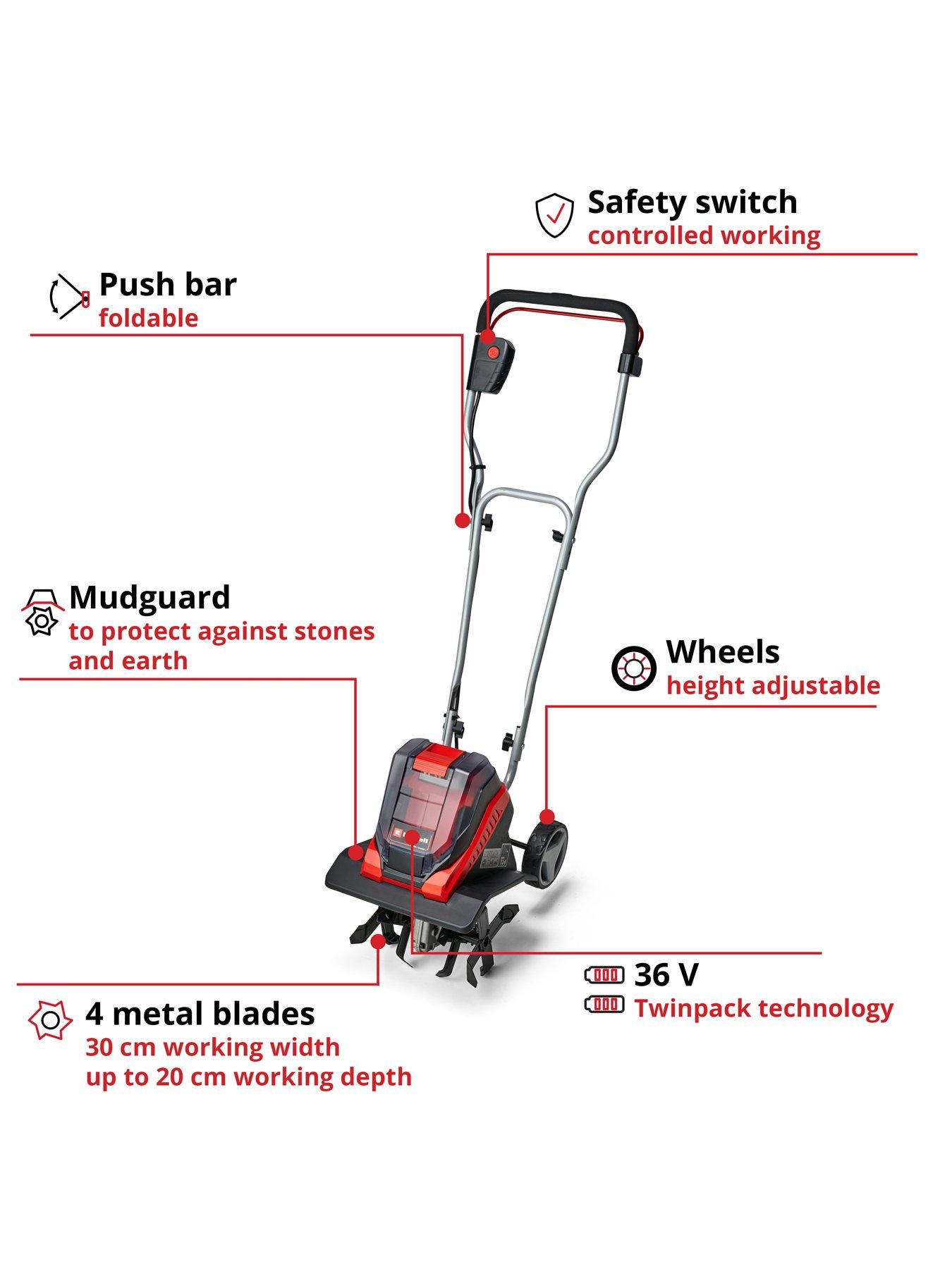 Einhell PXC 30cm Cordless Tiller - GE-CR 30 Li Solo (36V without ...