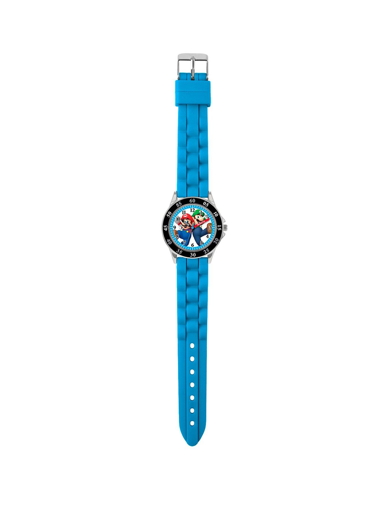 Nintendo Mario Blue Silicone Strap Time Teacher Watch | Very