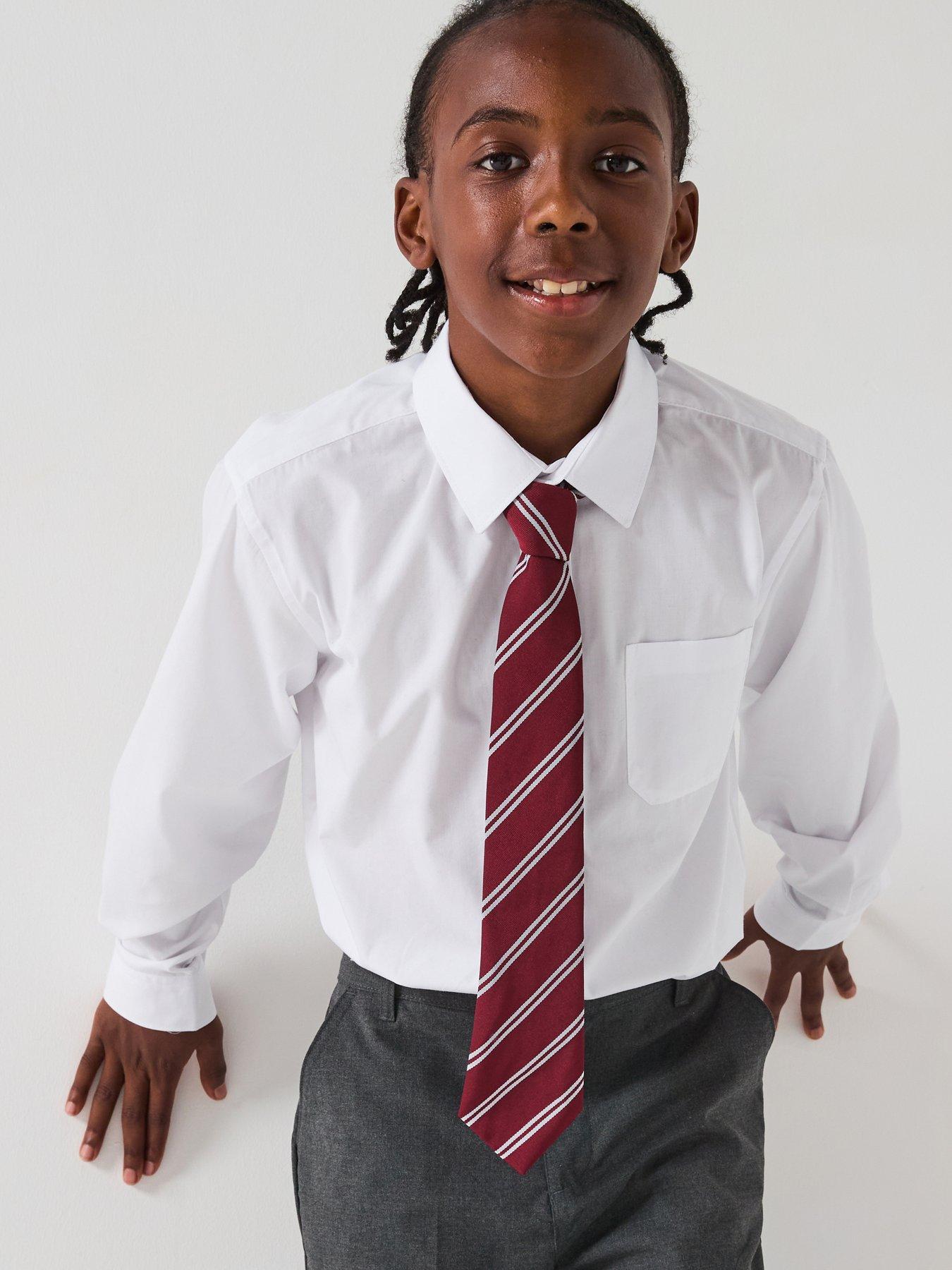 The Very Collection Boys 3 Pack Long Sleeve Shirts - White | Very
