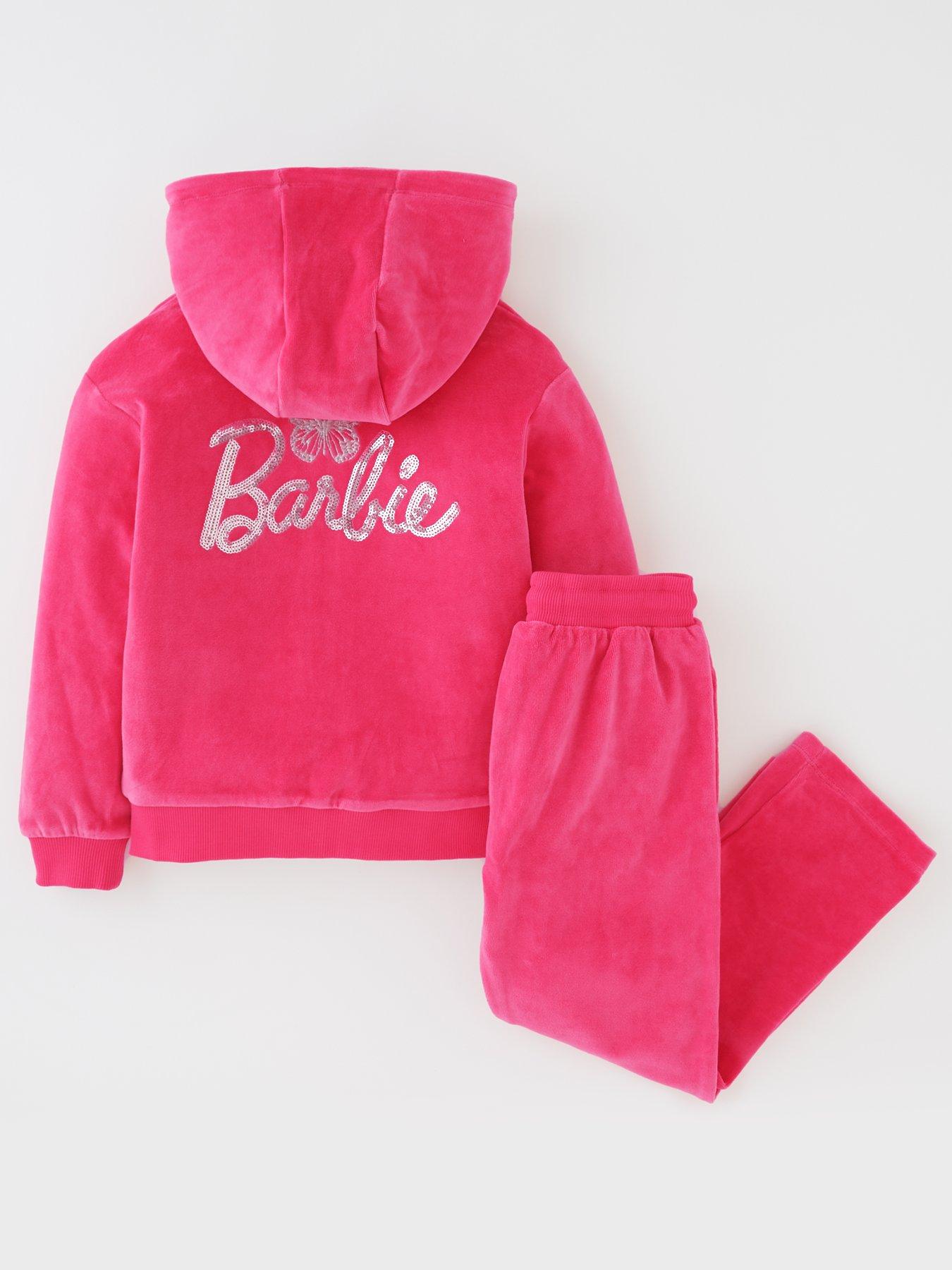 Barbie Girls Barbie 2 Piece Velour Tracksuit - Pink | very.co.uk