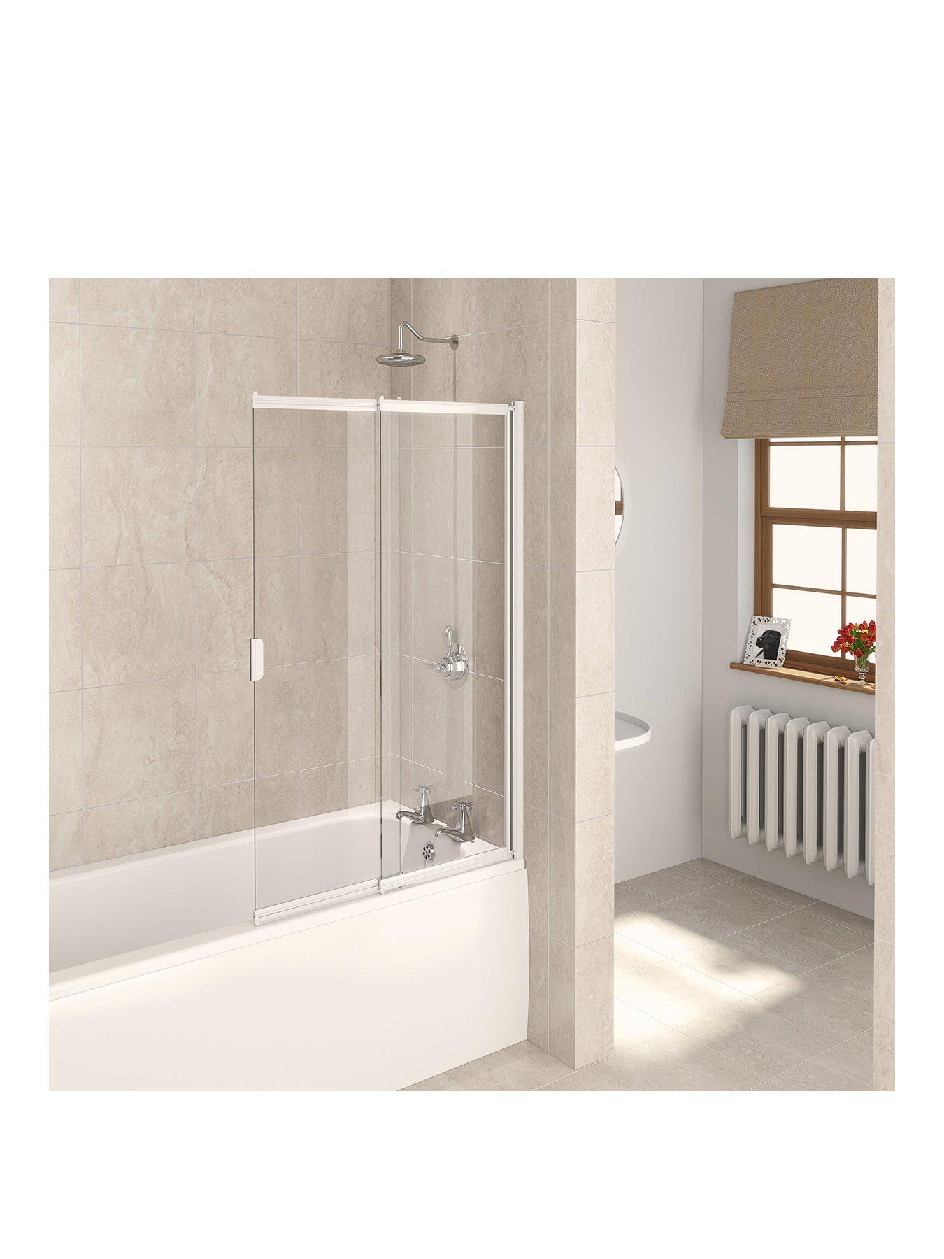 Aqualux Aqua 4 2 Panel Slider Bath Screen 820mm X 1275mm X 4mm Clear