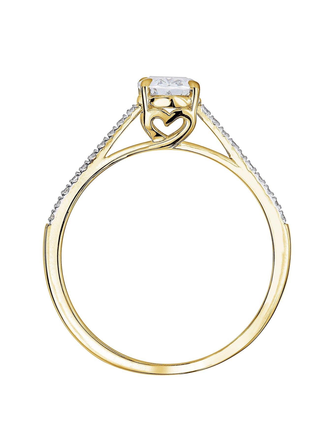 Created Brilliance Rachel Created Brilliance 9ct Yellow Gold Pear 0 ...