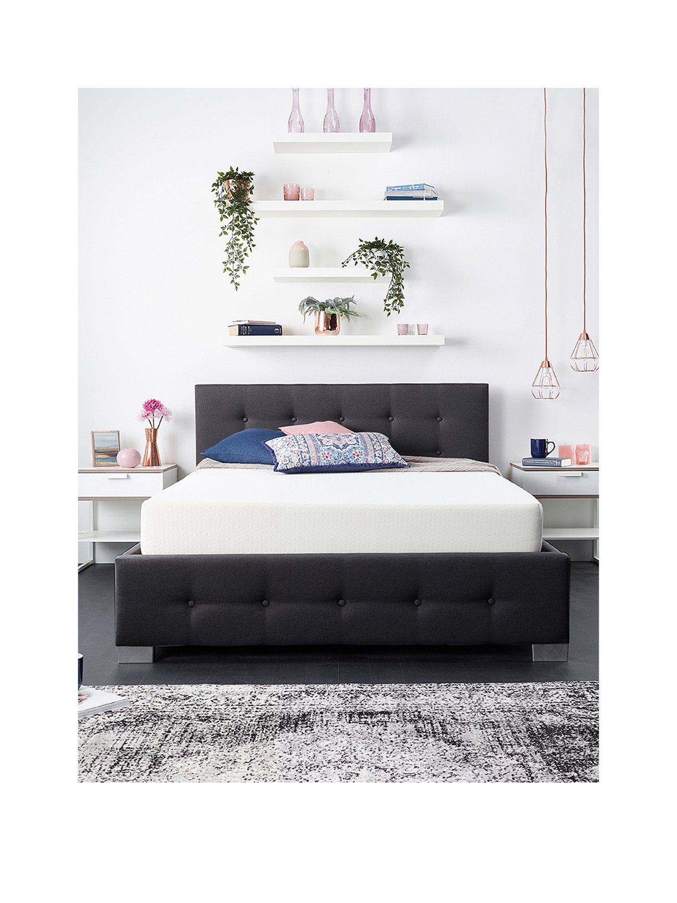 Aspire End Lift Up Linen Ottoman Bed Grey Very